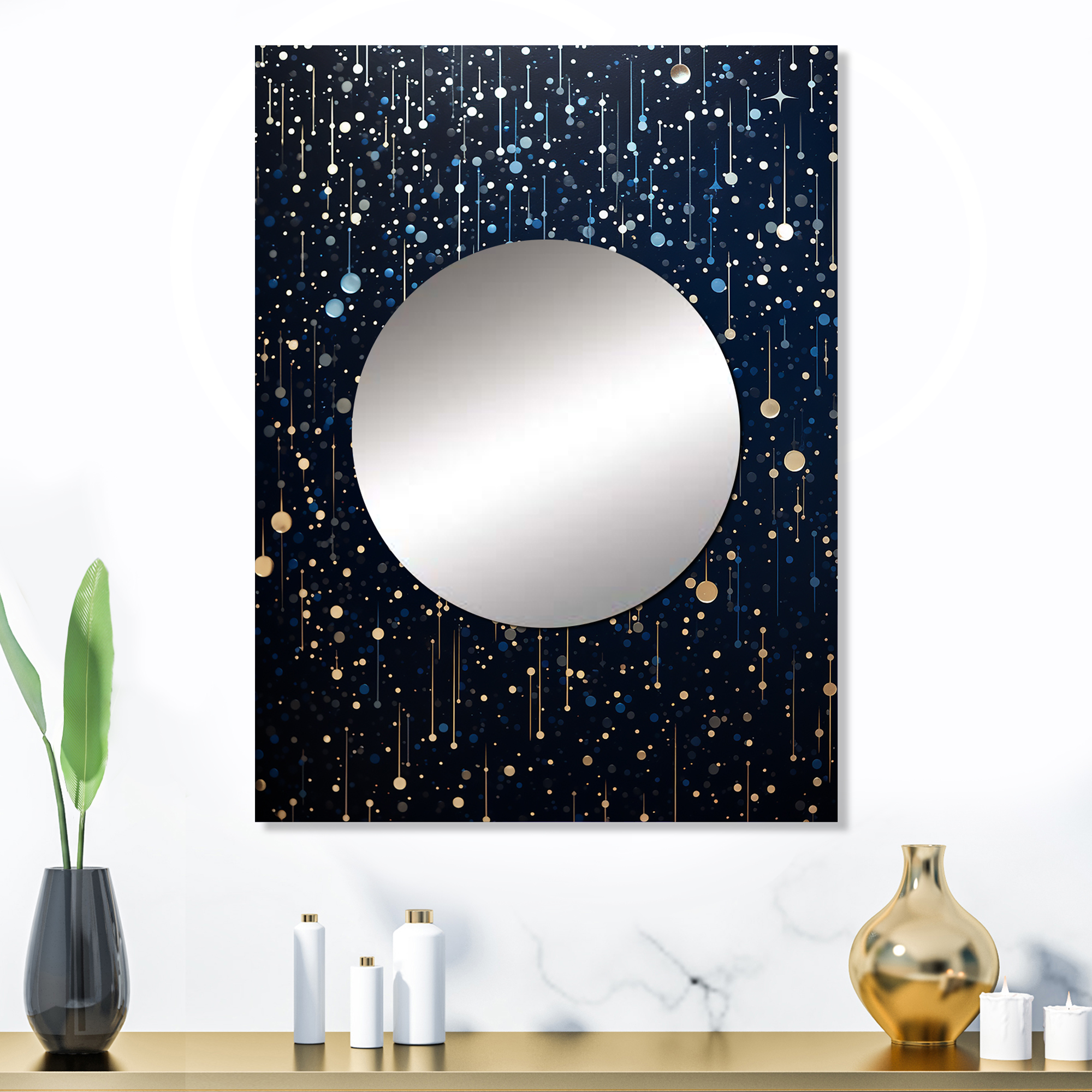 Designart "Starry Night Sky in Indian Art I" Indian Art Mirror Wall ...