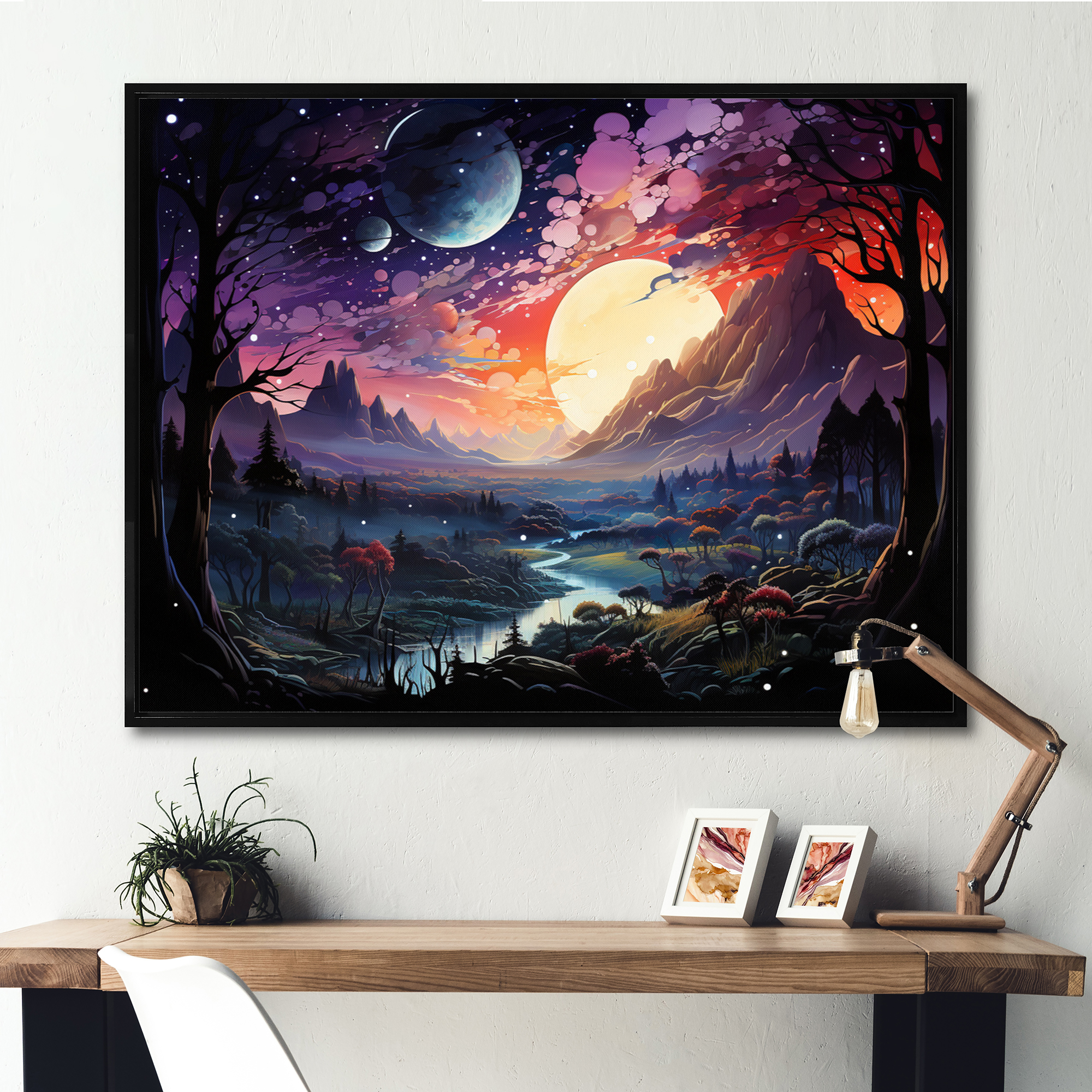 Designart "Stars Infinity horizon II" Stars Floater Framed Wall Decor - Walmart.com
