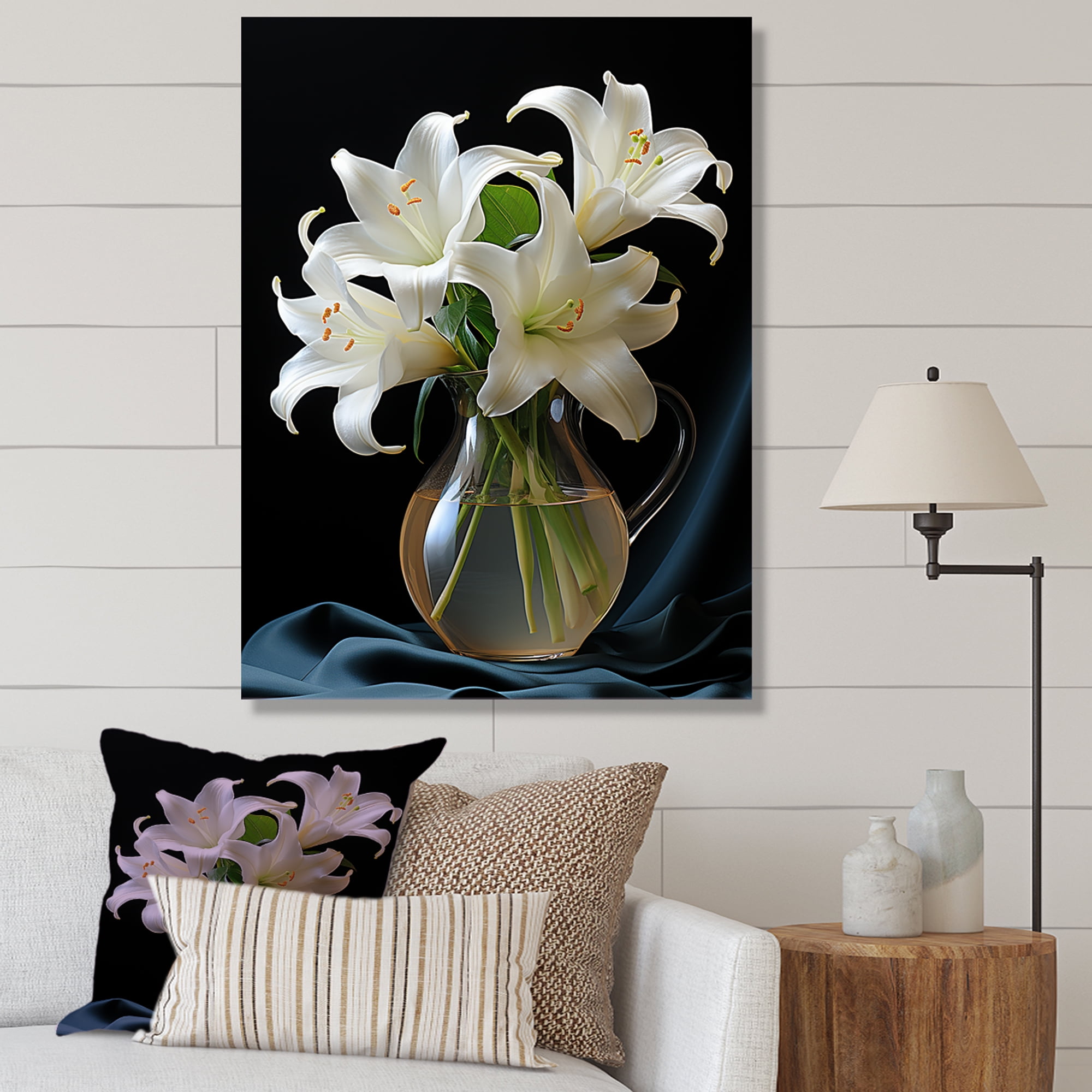 Designart "Still Life Of Pure Pearls I" Flowers Wall Art Prints ...