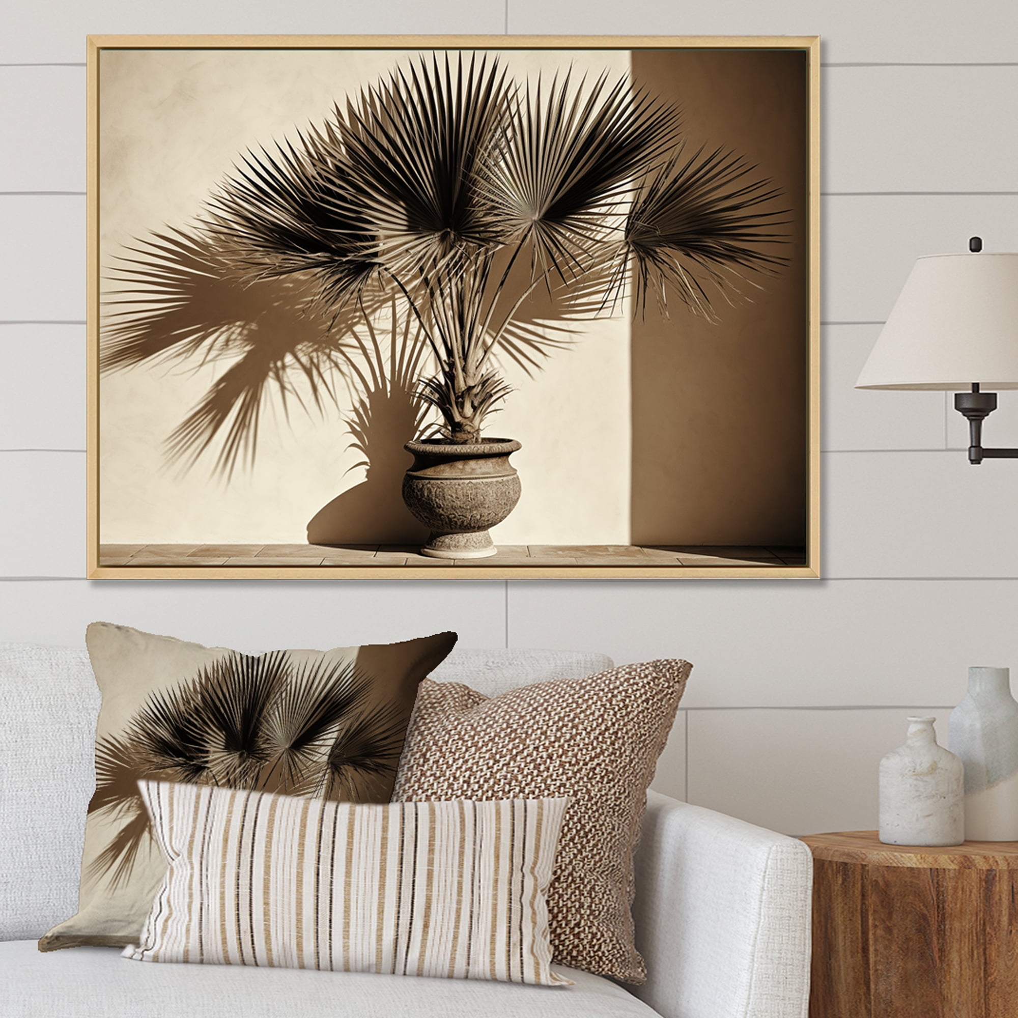 Designart "Still Life With Beige Palms And Palm Trees Bouquet" Palms ...