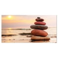 Designart 'Stones Pyramid on Sand Symbolizing Zen ' Landscape Canvas ...