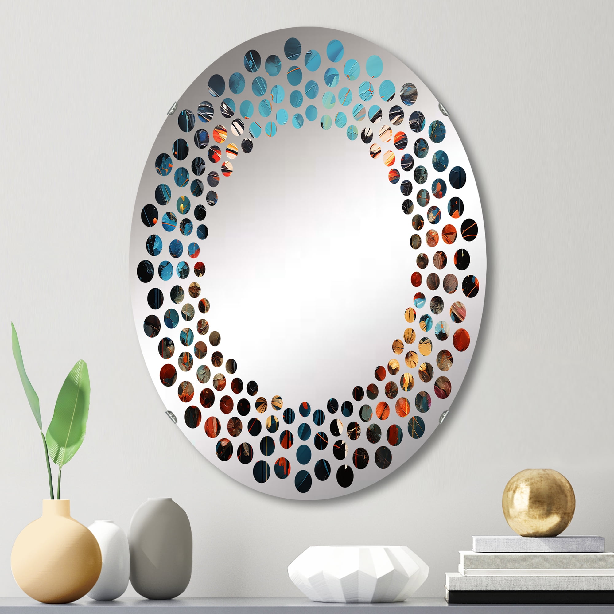 Designart "Street Art Butterfly" Animals Butterfly Polka Dot Round Wall ...