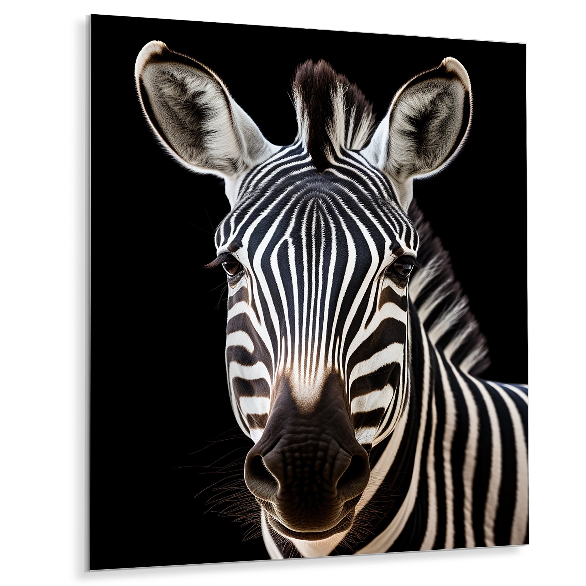 Designart "Striking Patterns on a Zebra IV" Animals Metal Wall Decor ...