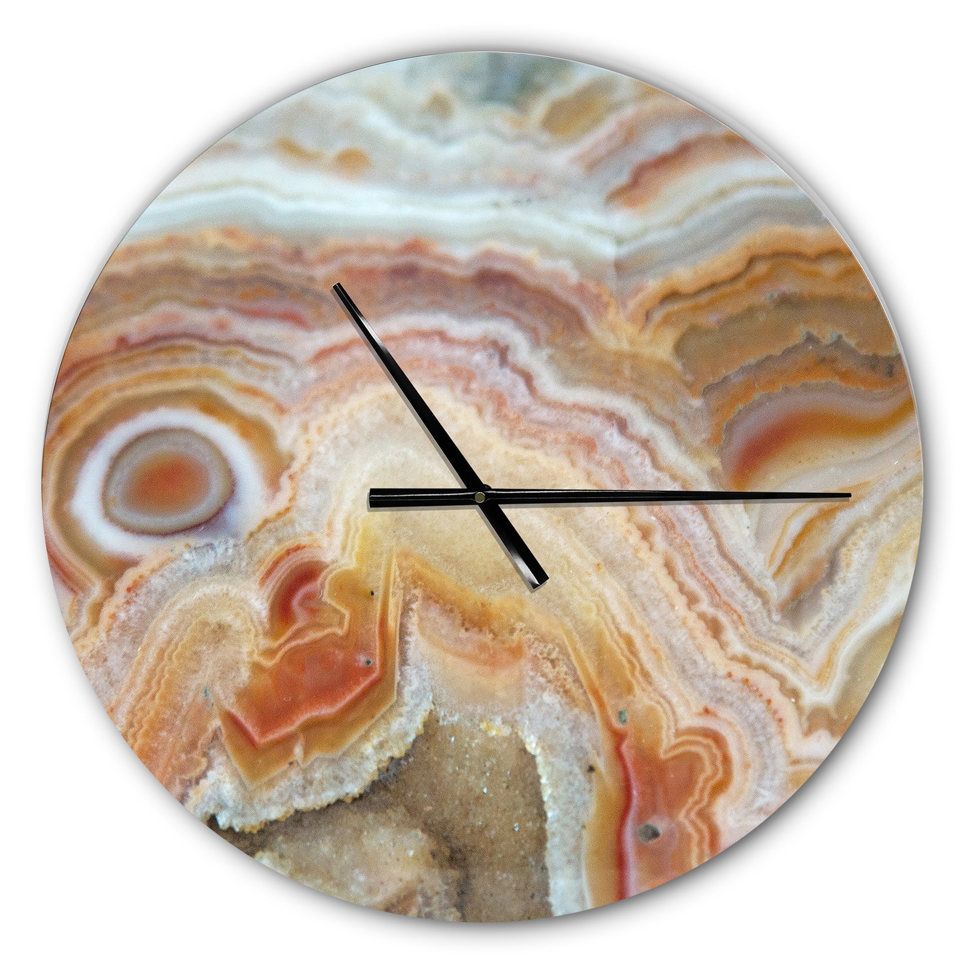 Designart 'Strips and Ovals on Agate ' Modern wall clock - Walmart.com