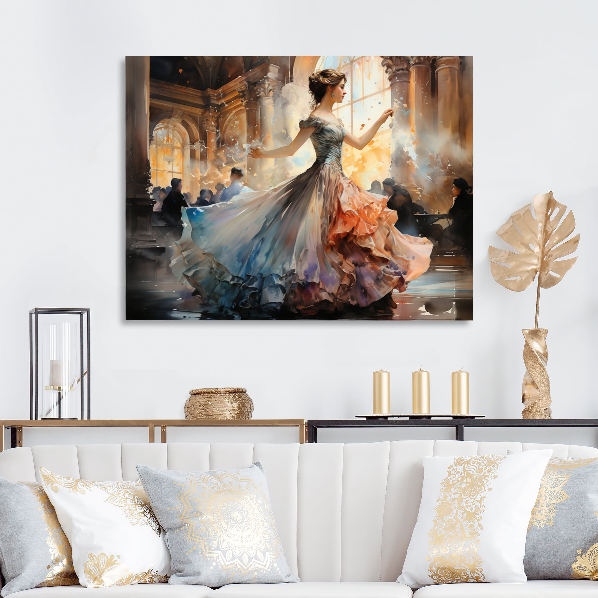 Designart "Stylish 1890S Belle Portrait II" Fashion Wall Art Print ...