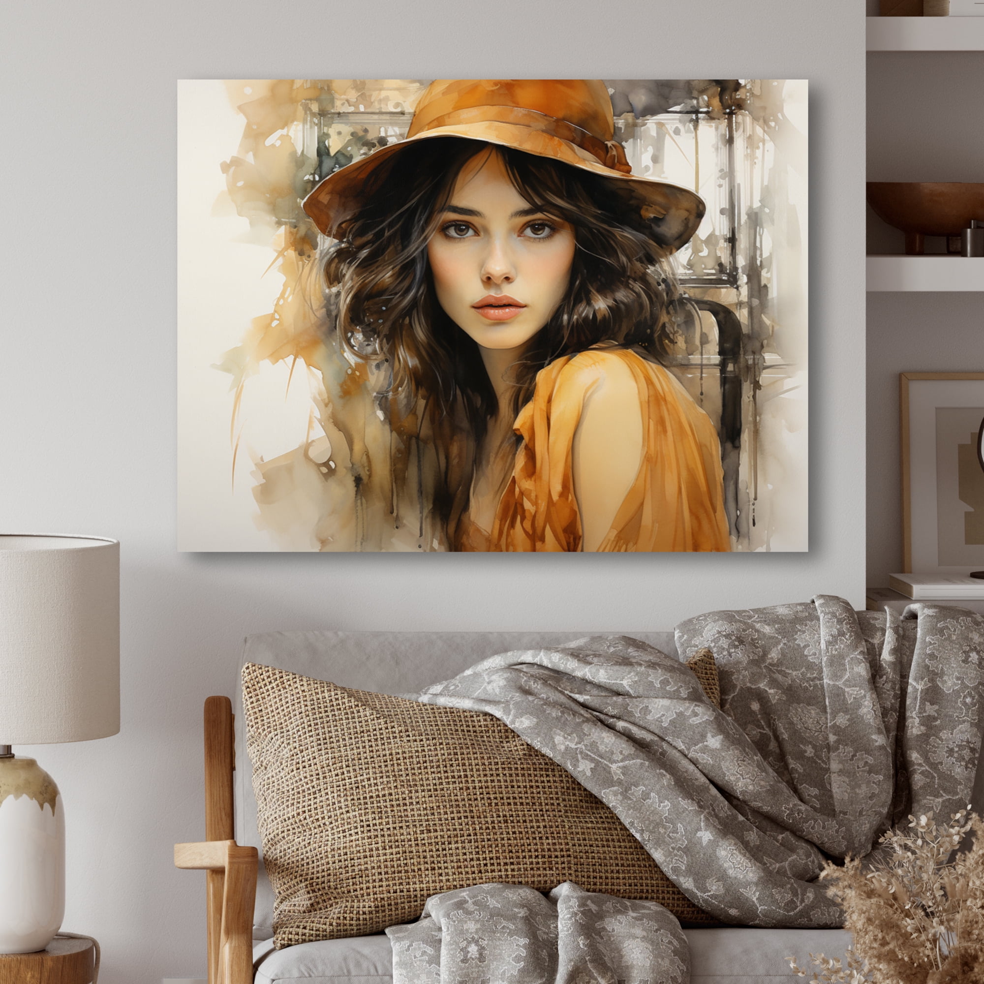 Designart "Stylish 1930S Depression Portrait I" Fashion Metal Wall Art ...