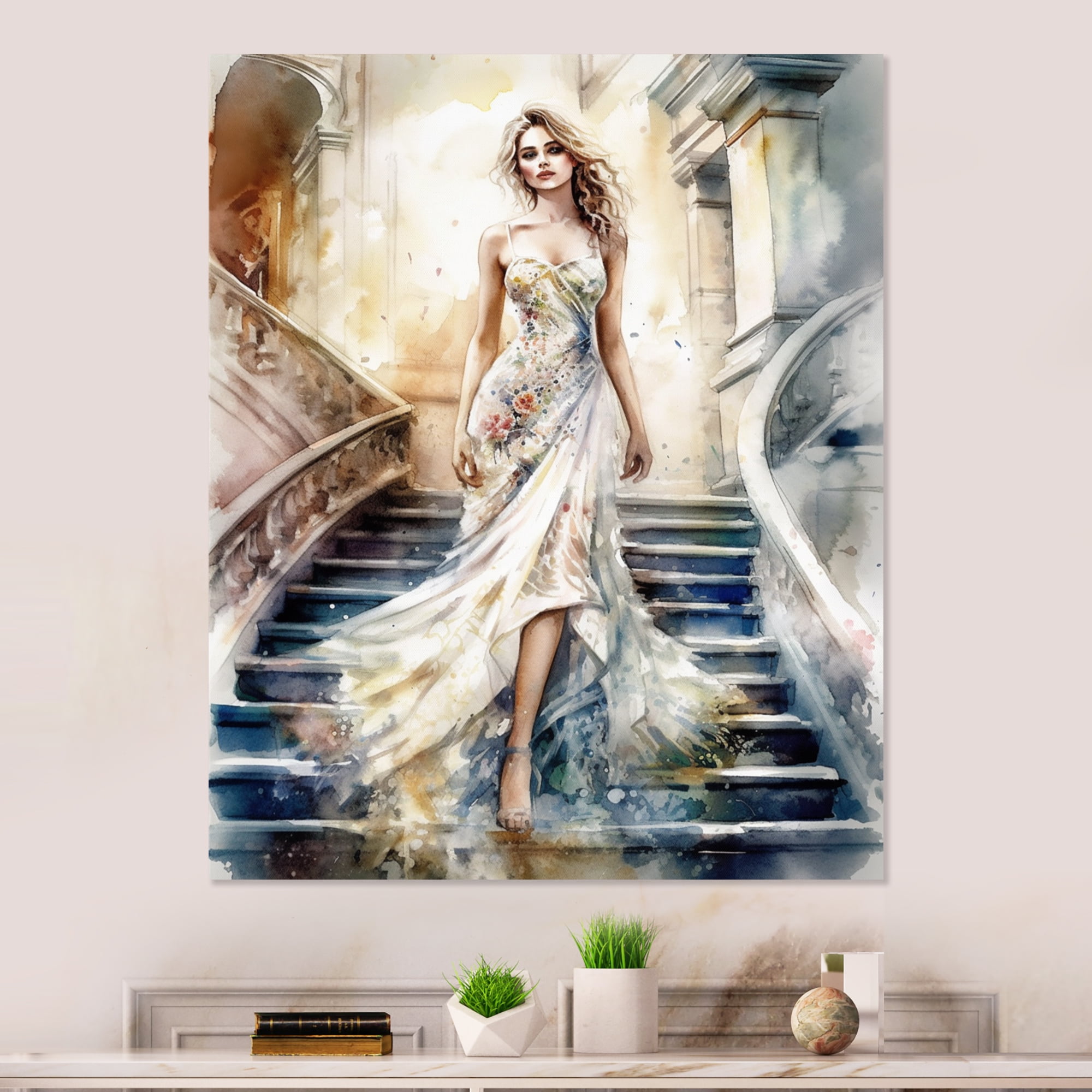 Designart "Stylish Girl Striking a Pose III" Woman Romantic Metal Art ...