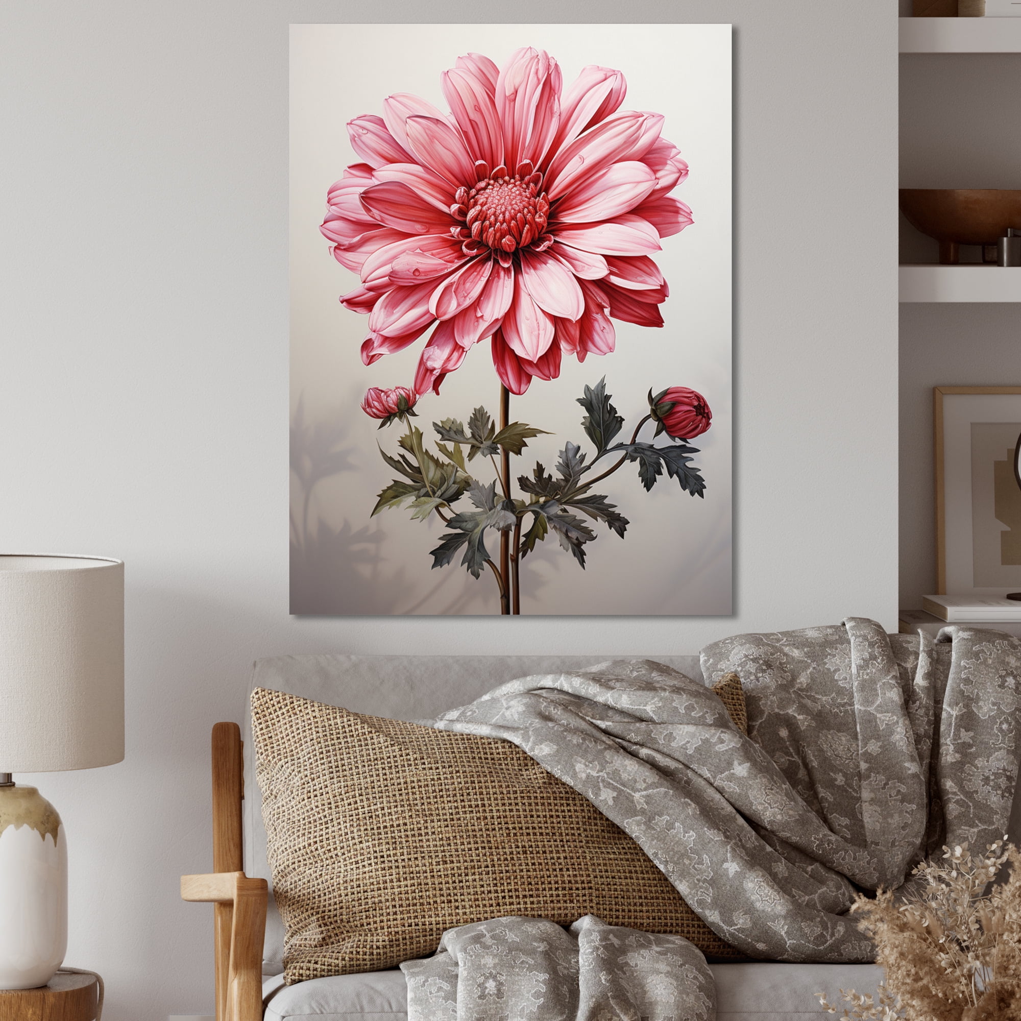 Designart "Sublime Simplicity of Flowers" Floral Metal Art Print ...