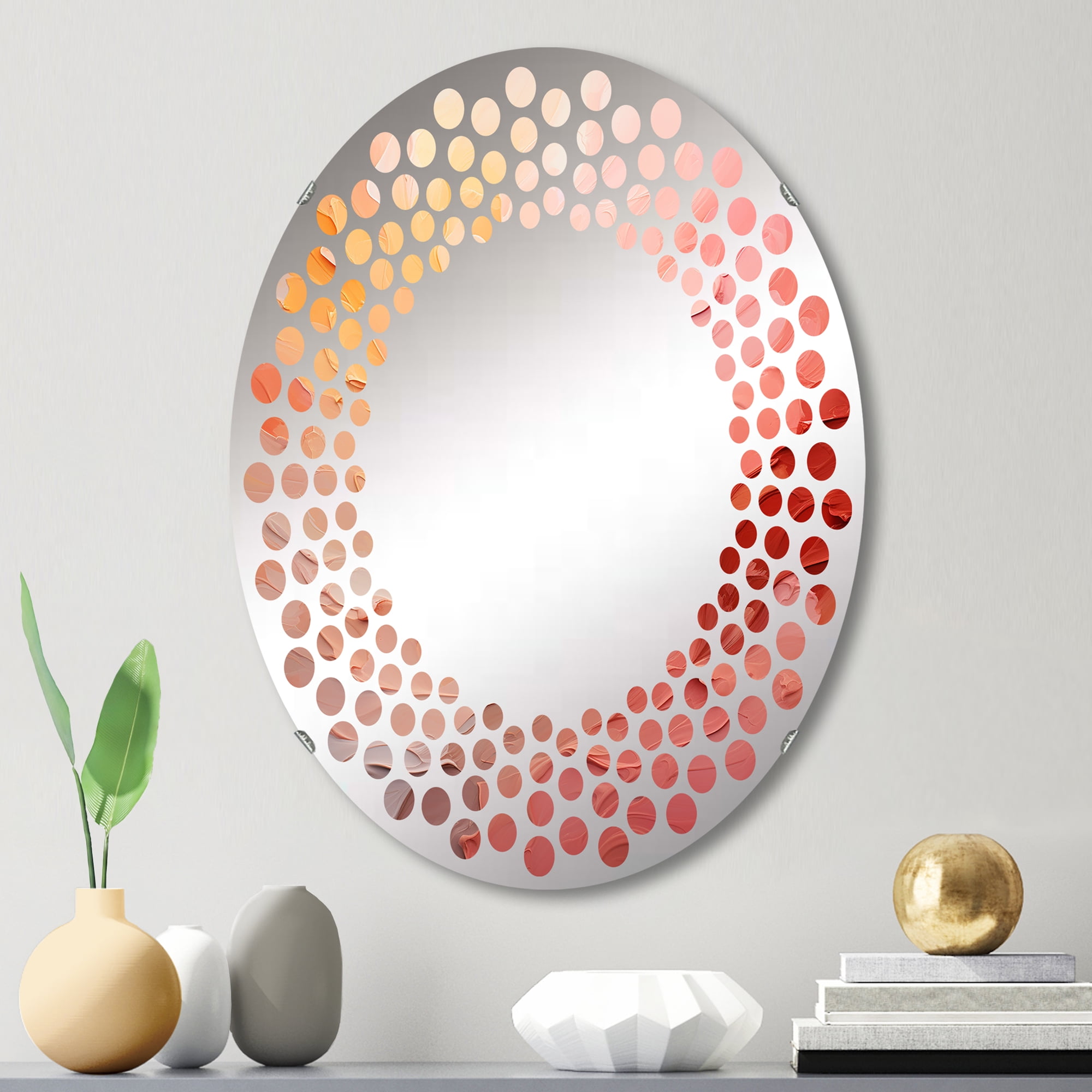 Designart "Subtle Spectrum Elegance" Rainbow Polka Dot Round Wall ...