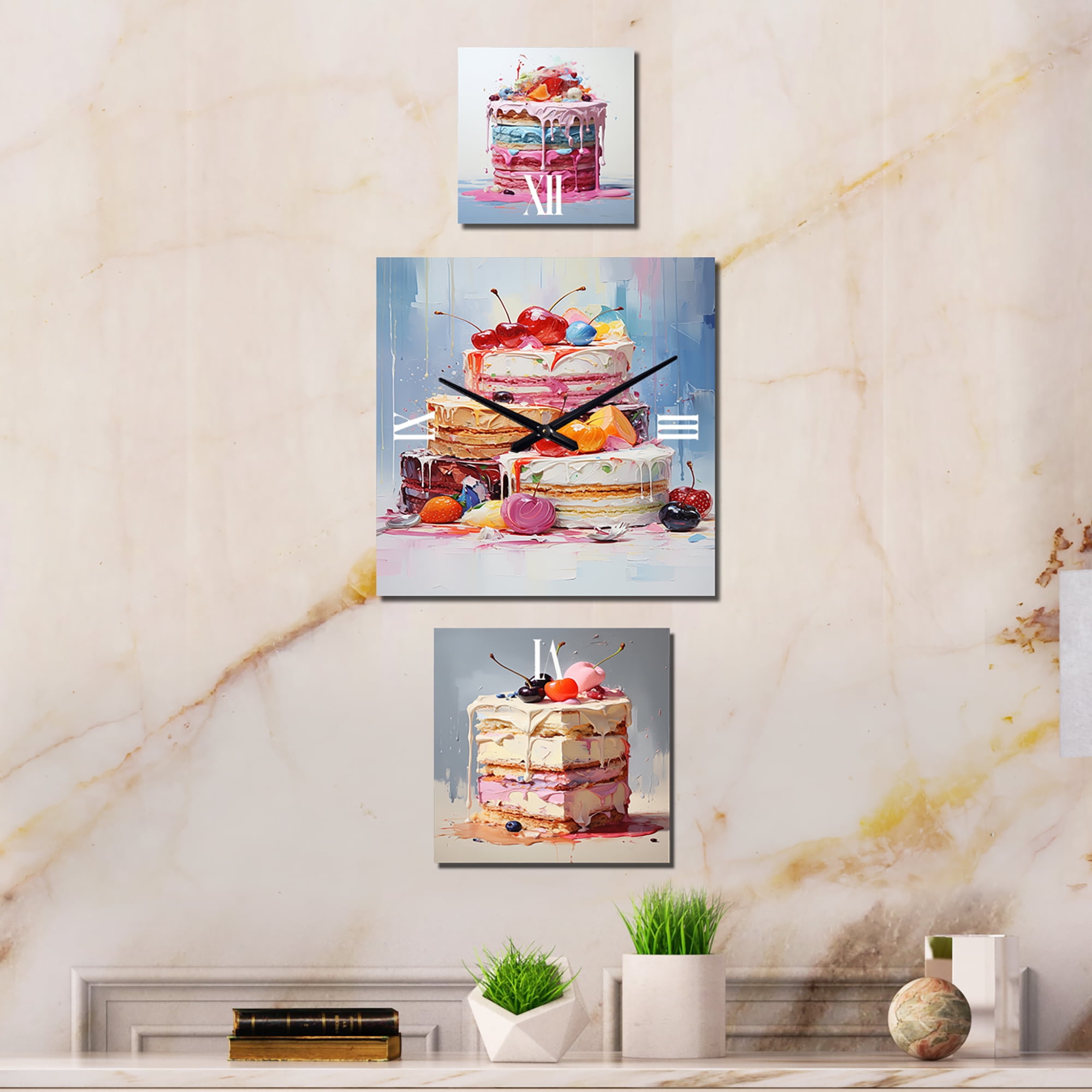 Designart "Sugar Rush in Popart Cake Delight" Desserts Extra large ...