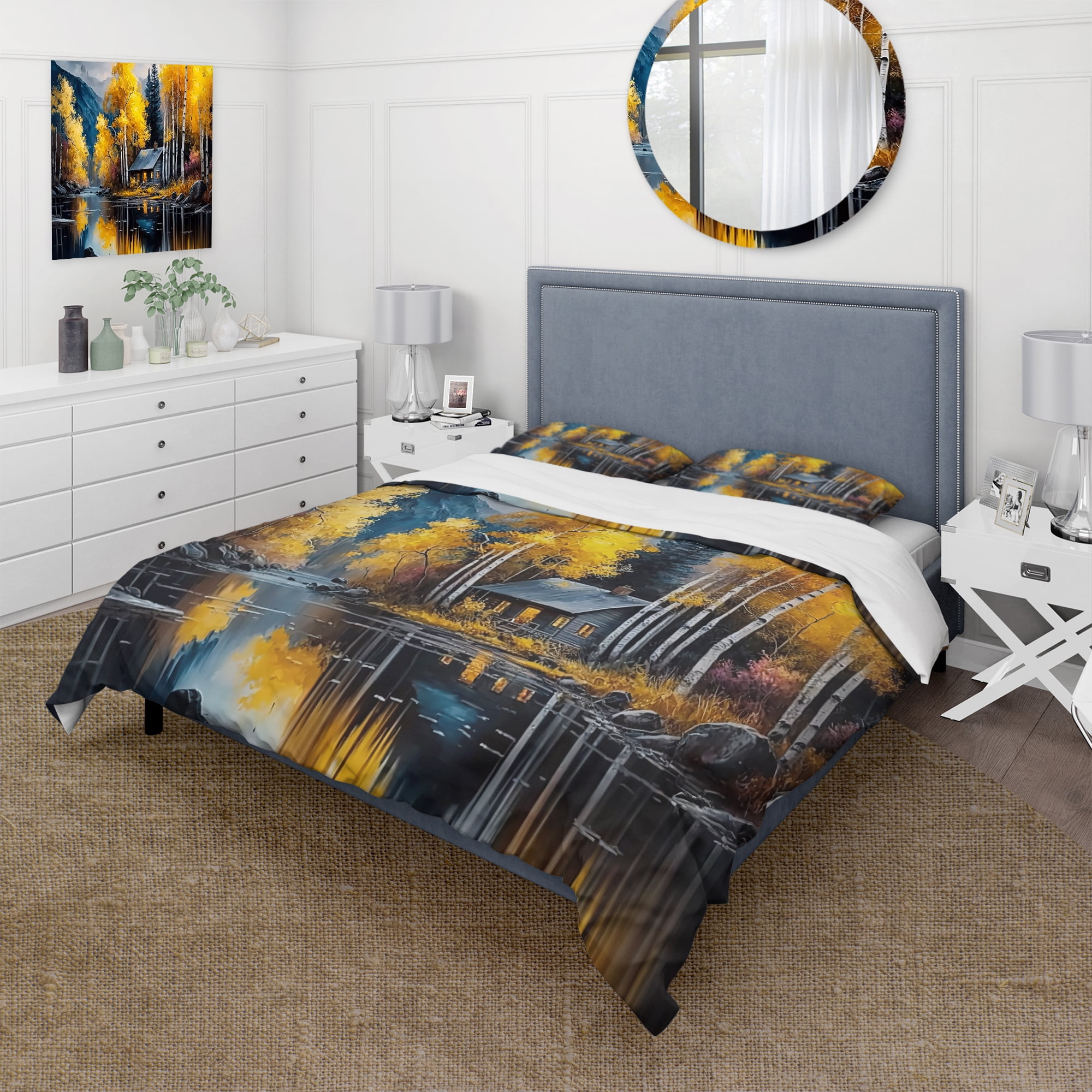 Designart "Summer Getaway by the Lakeside Cabin III" Farmhouse ...