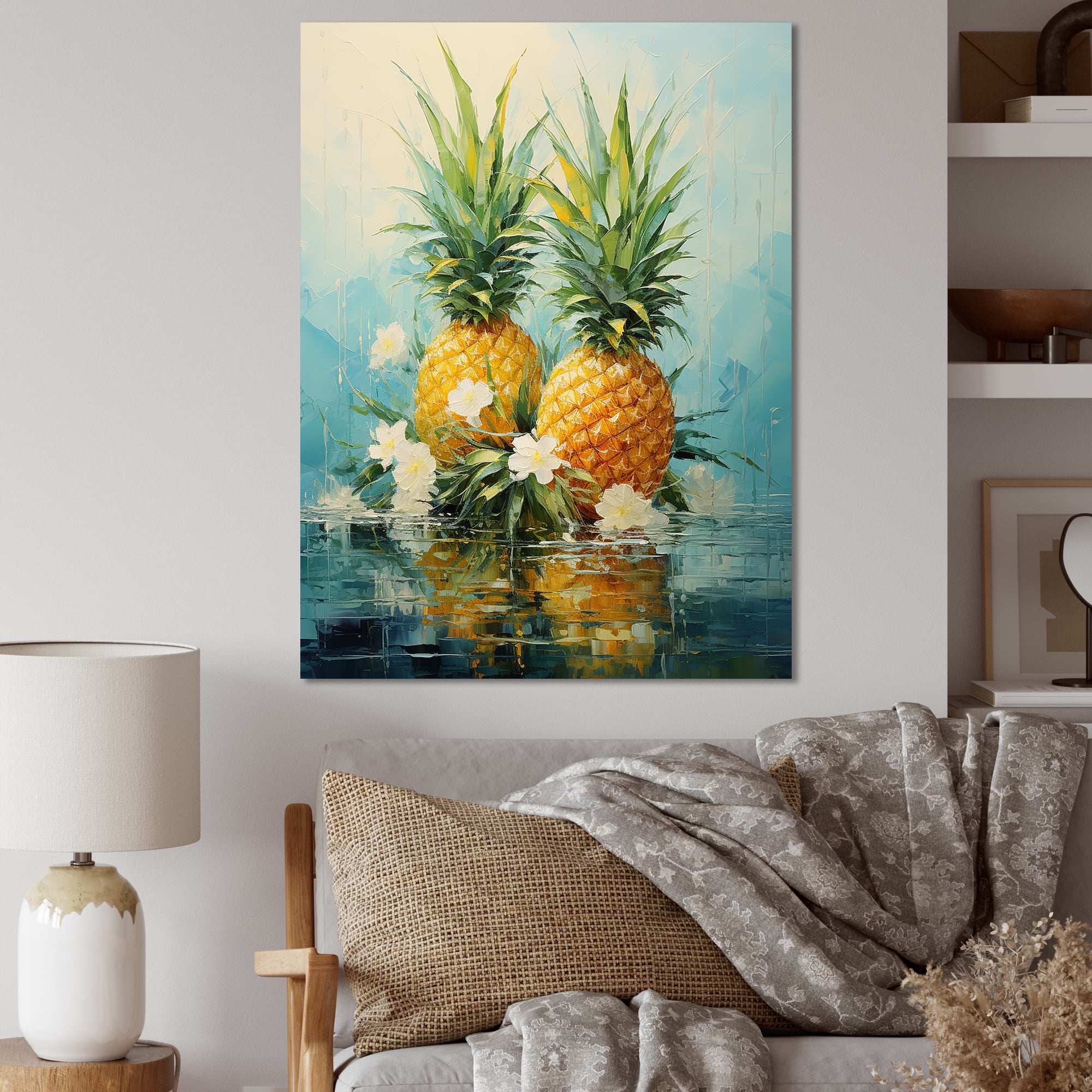 Designart "Sun-Filled Pineapple Tropics In Abundance III" Pineapples ...