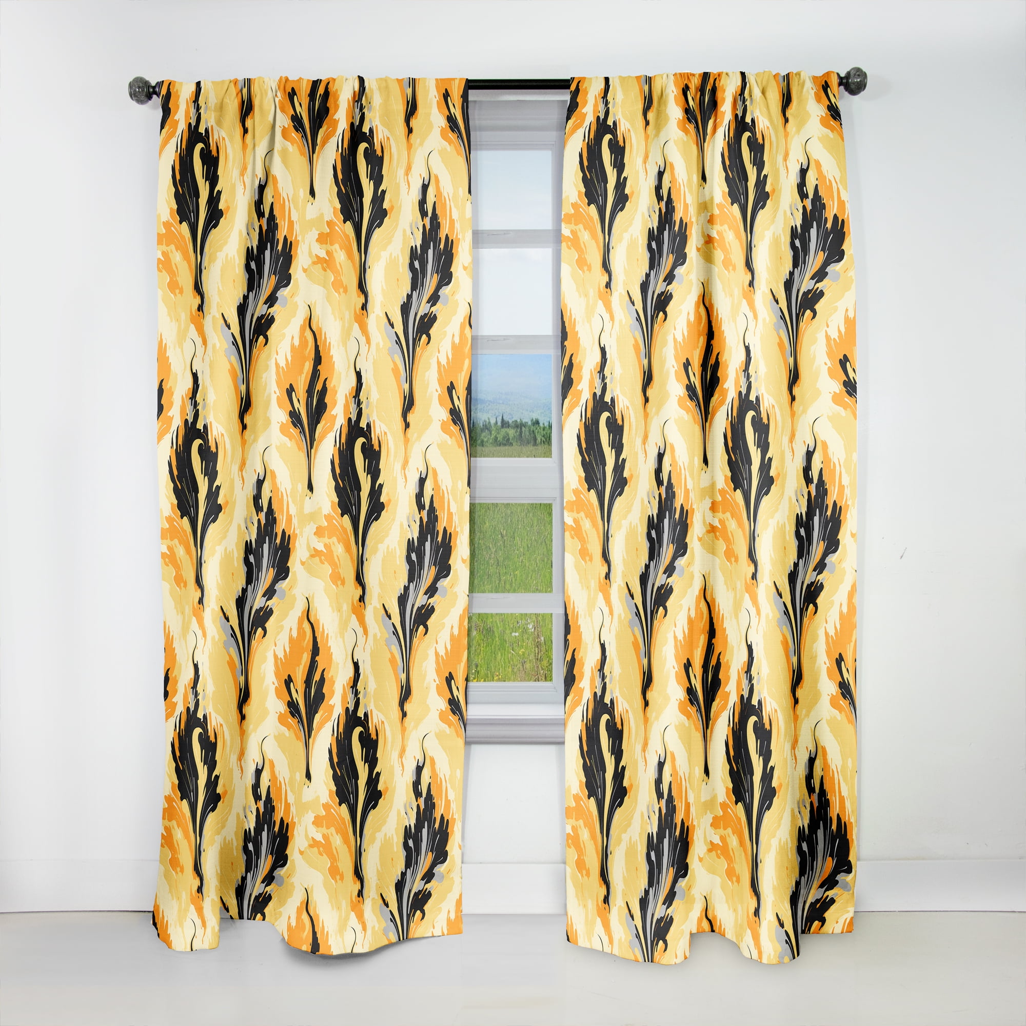 Designart "Sun-Kissed Ikat Reminiscence" Ikat Blackout Curtain Single ...