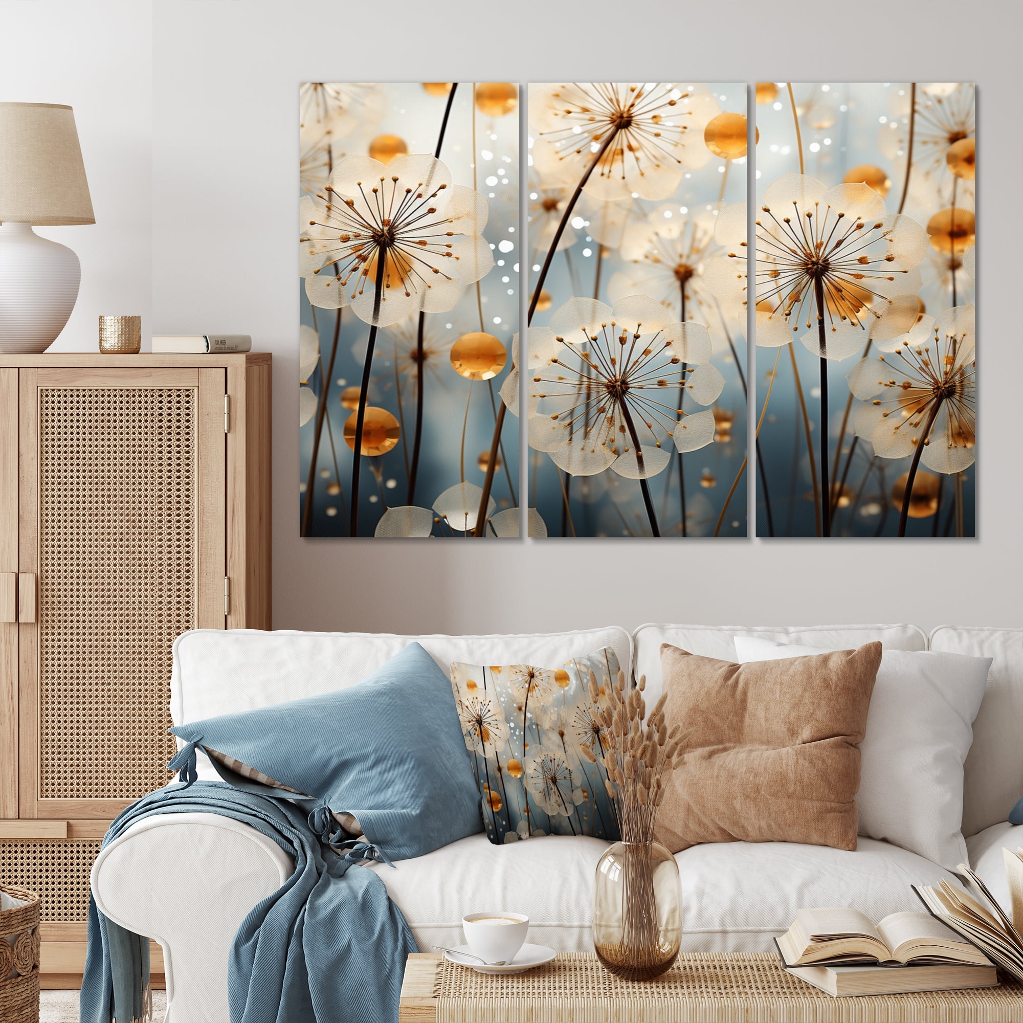 Designart "Sunbursts Through Dandelion s Lens II" Floral Metal Wall ...