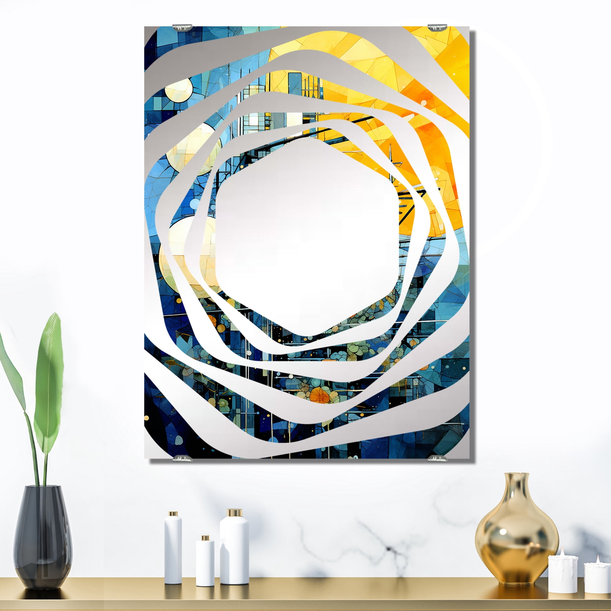 Designart "Sunlight Collage with Abstract Solar Panels IV" Abstract ...
