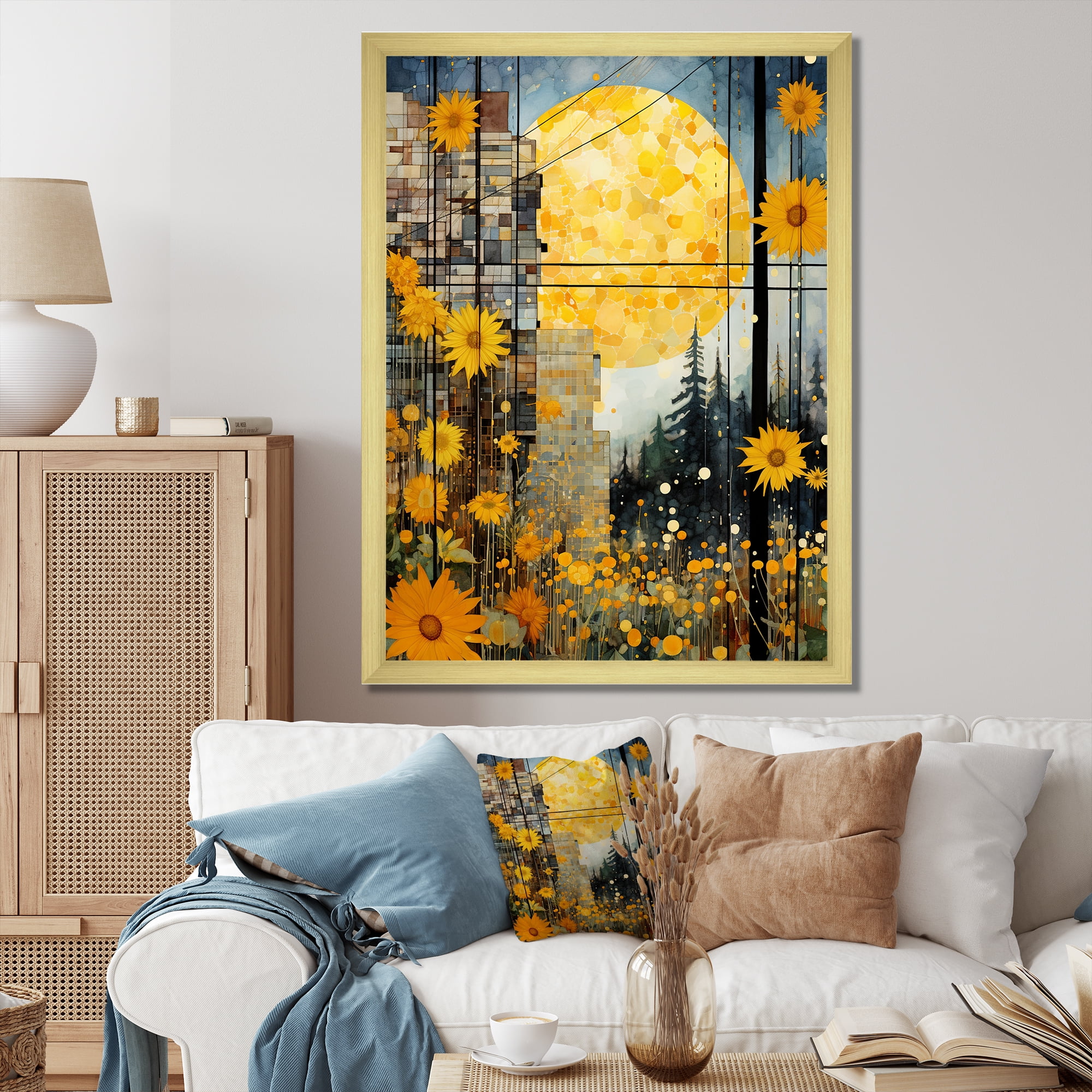 Designart "Sunlight Collage with Abstract Solar Panels I" Abstract ...