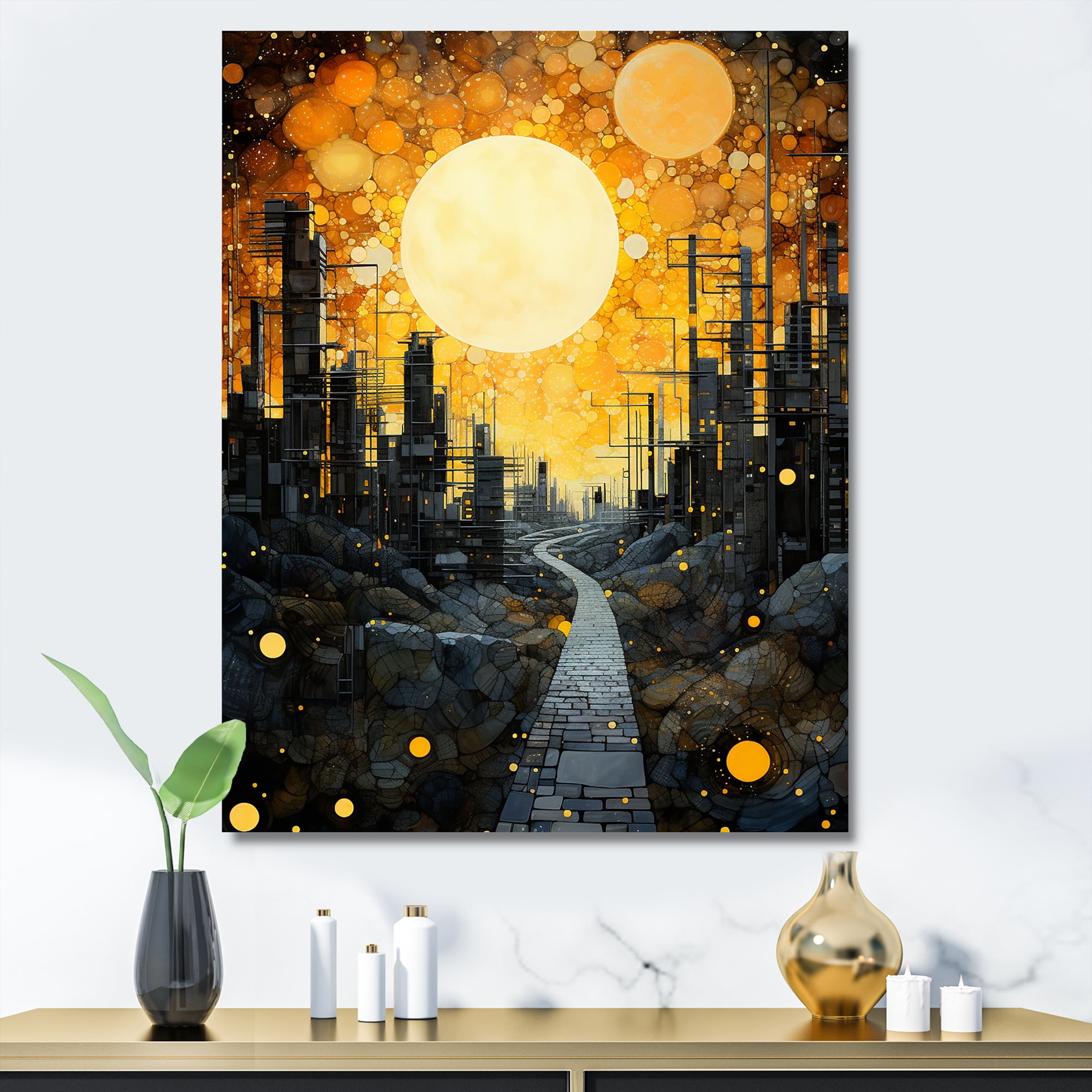 Designart "Sunlight Collage with Abstract Solar Panels II" Abstract ...