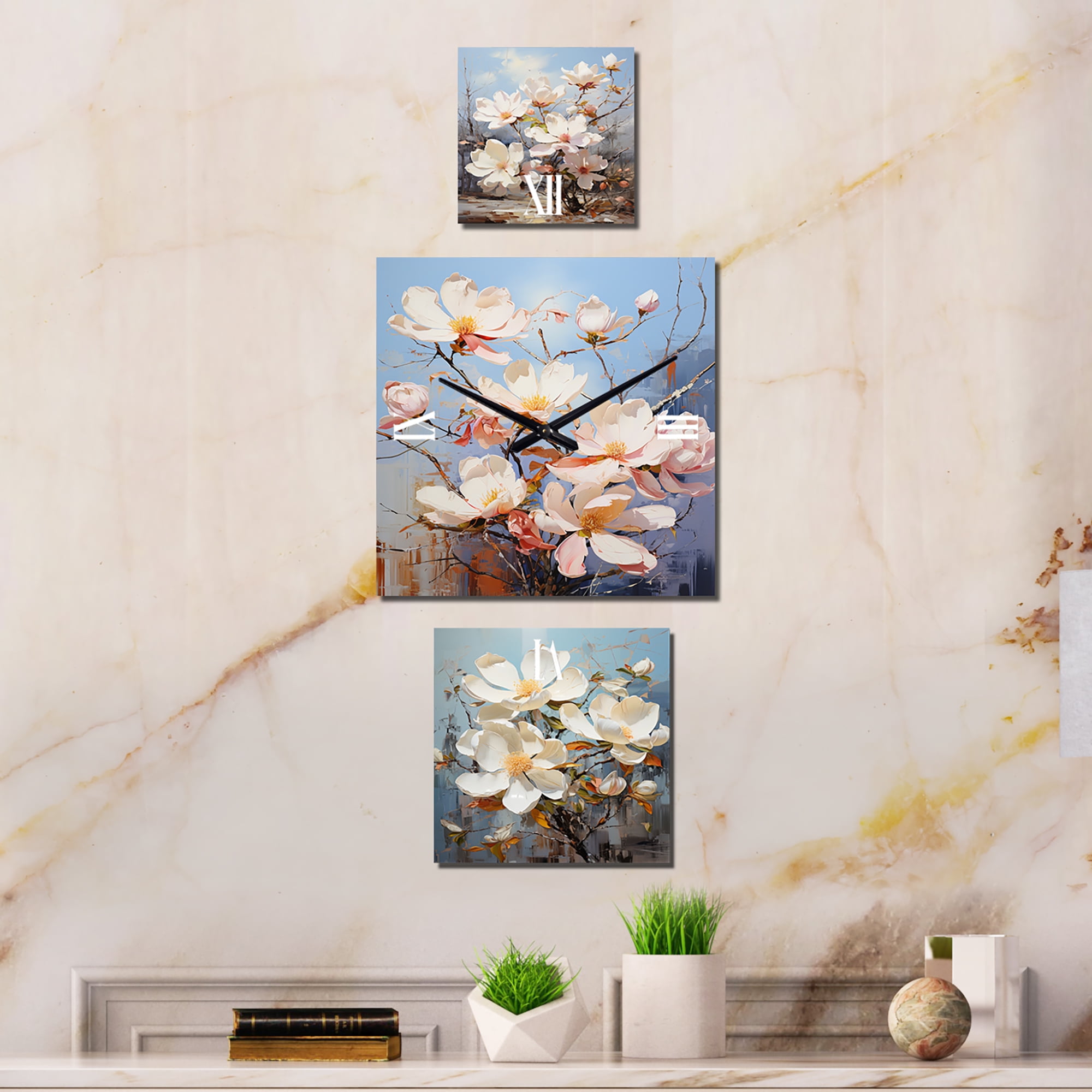 Designart "Sunlit Garden's Pearl White Magnolia Blossoms" Magnolias ...