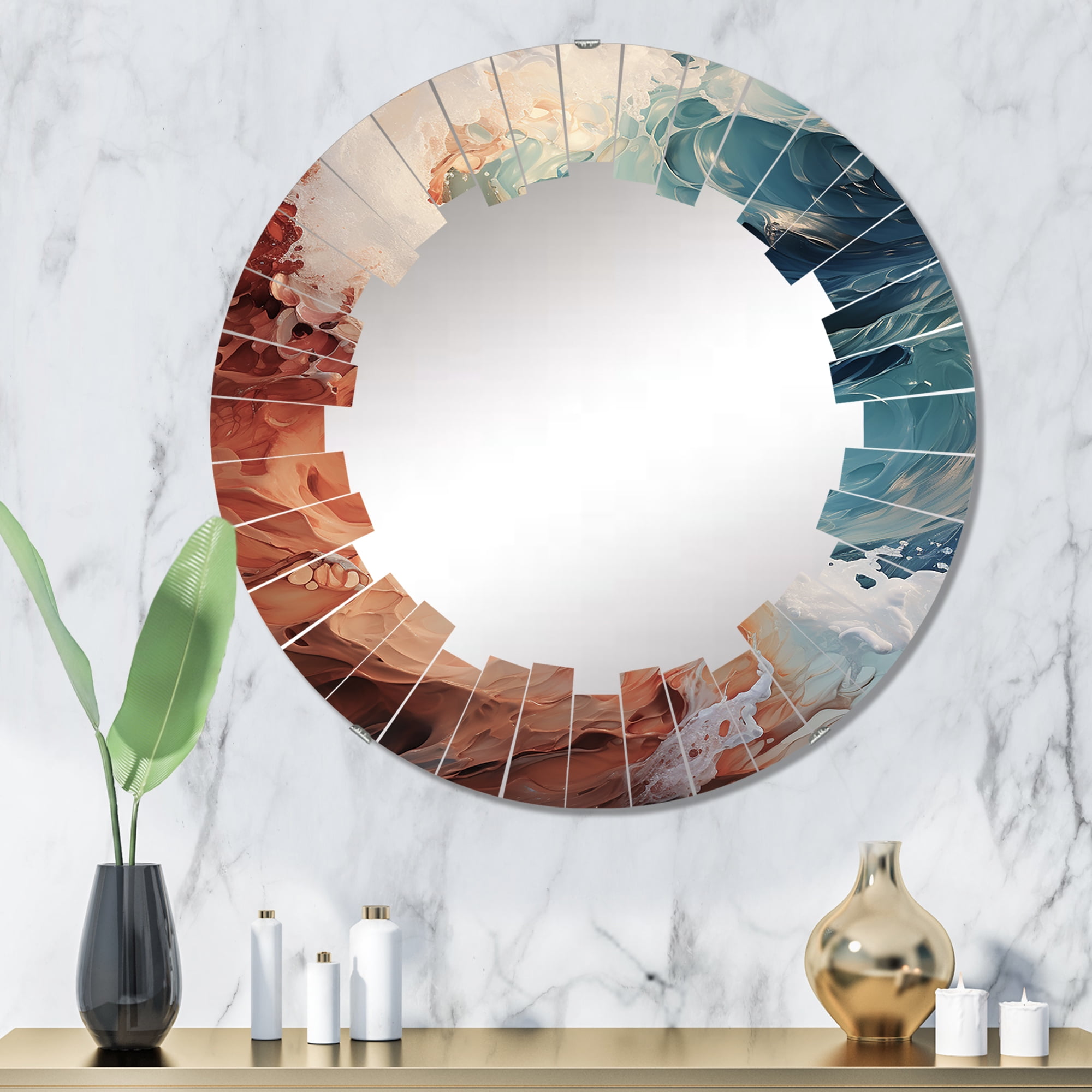 Designart "Sunlit Waves Beach Photo III" Nautical & Beach Round Wall ...