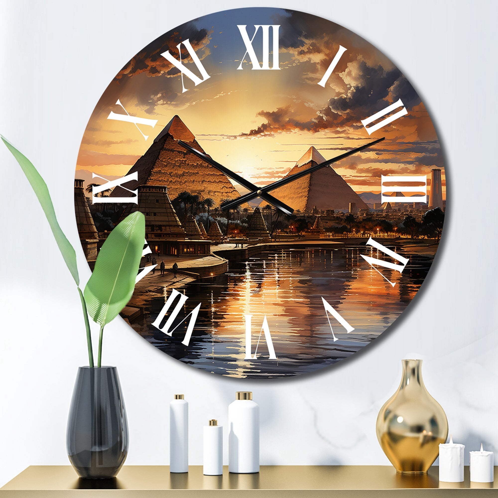 Designart "Sunrise Over Egypts Pyramid II" Egyptians Oversized Wall ...
