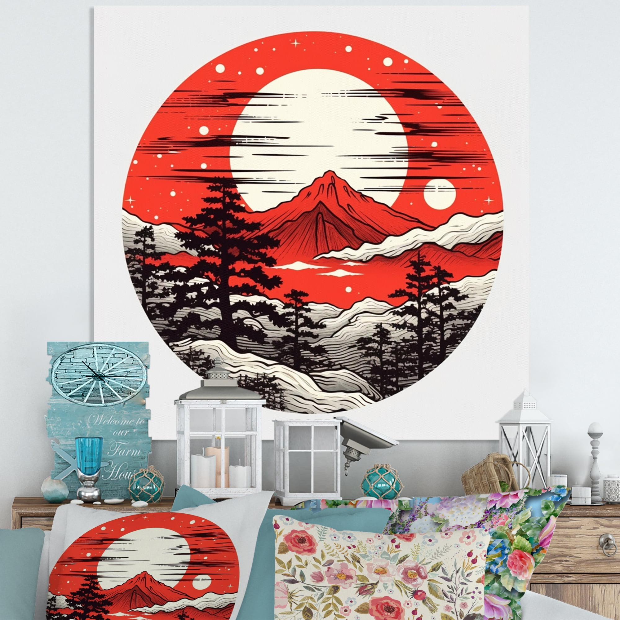 Designart "Sunrise Over the Samurai Land of Japan I" Japanese Metal ...