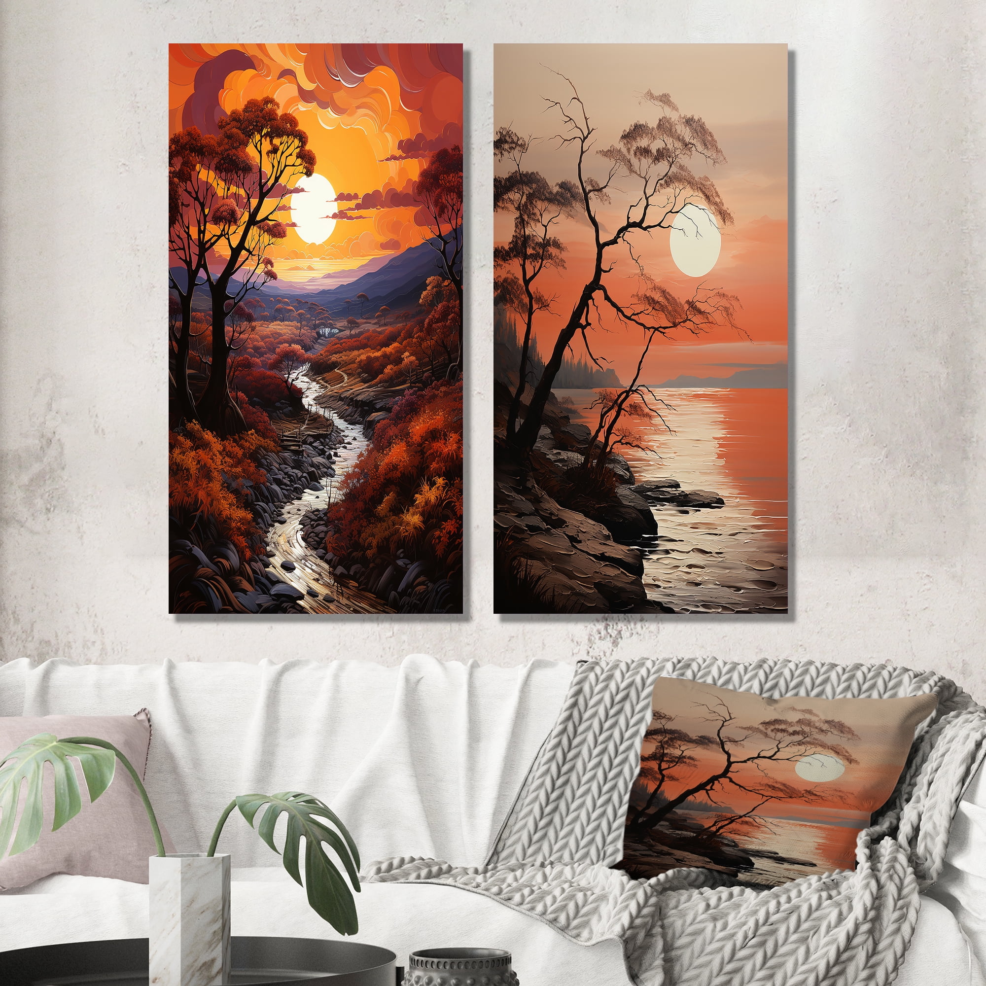Designart "Sunset Reverie Pastoral Evening II" Sunrisesunset Wall Art ...