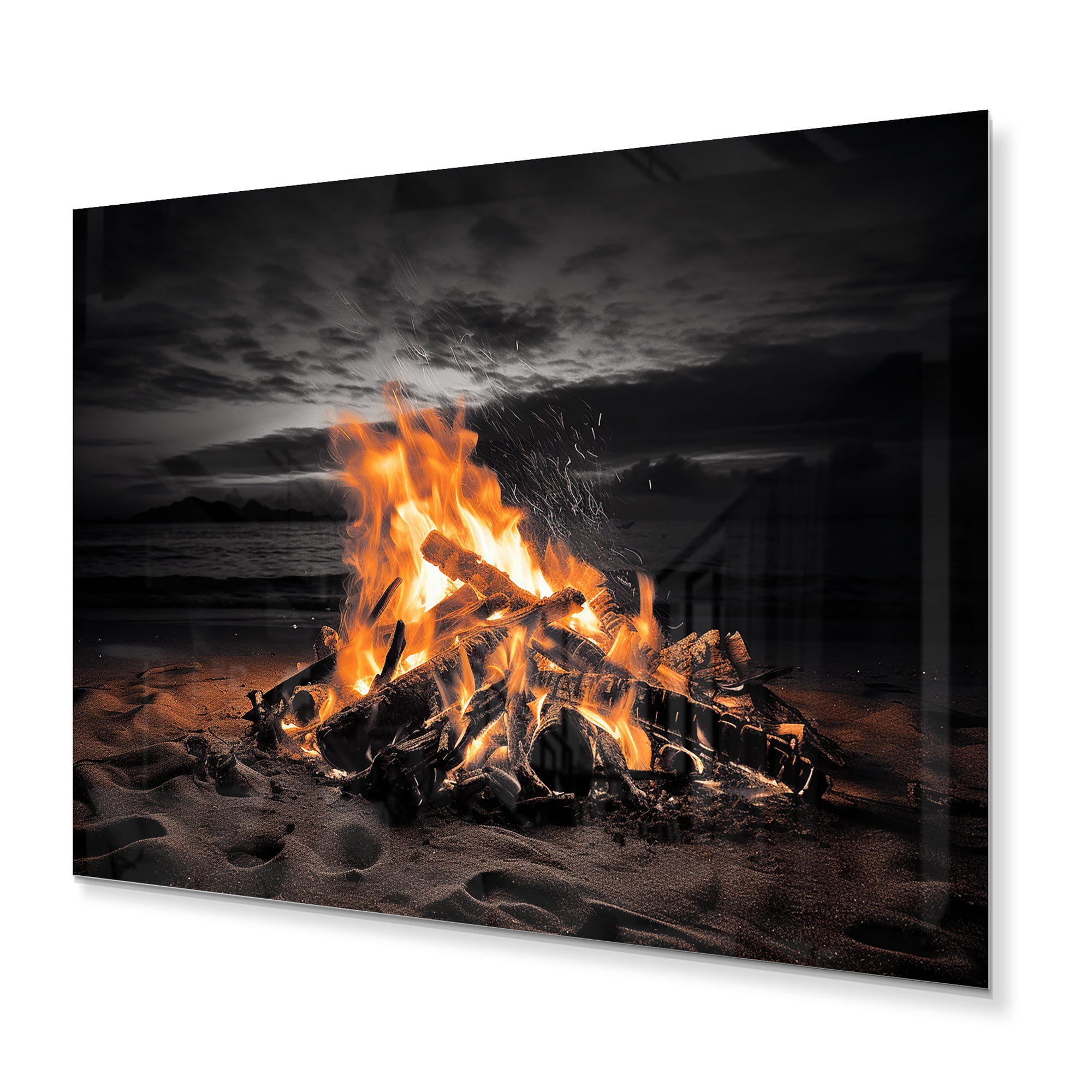 Designart "Sunset at the Beachside Pier III" Nautical & Beach Metal Art ...