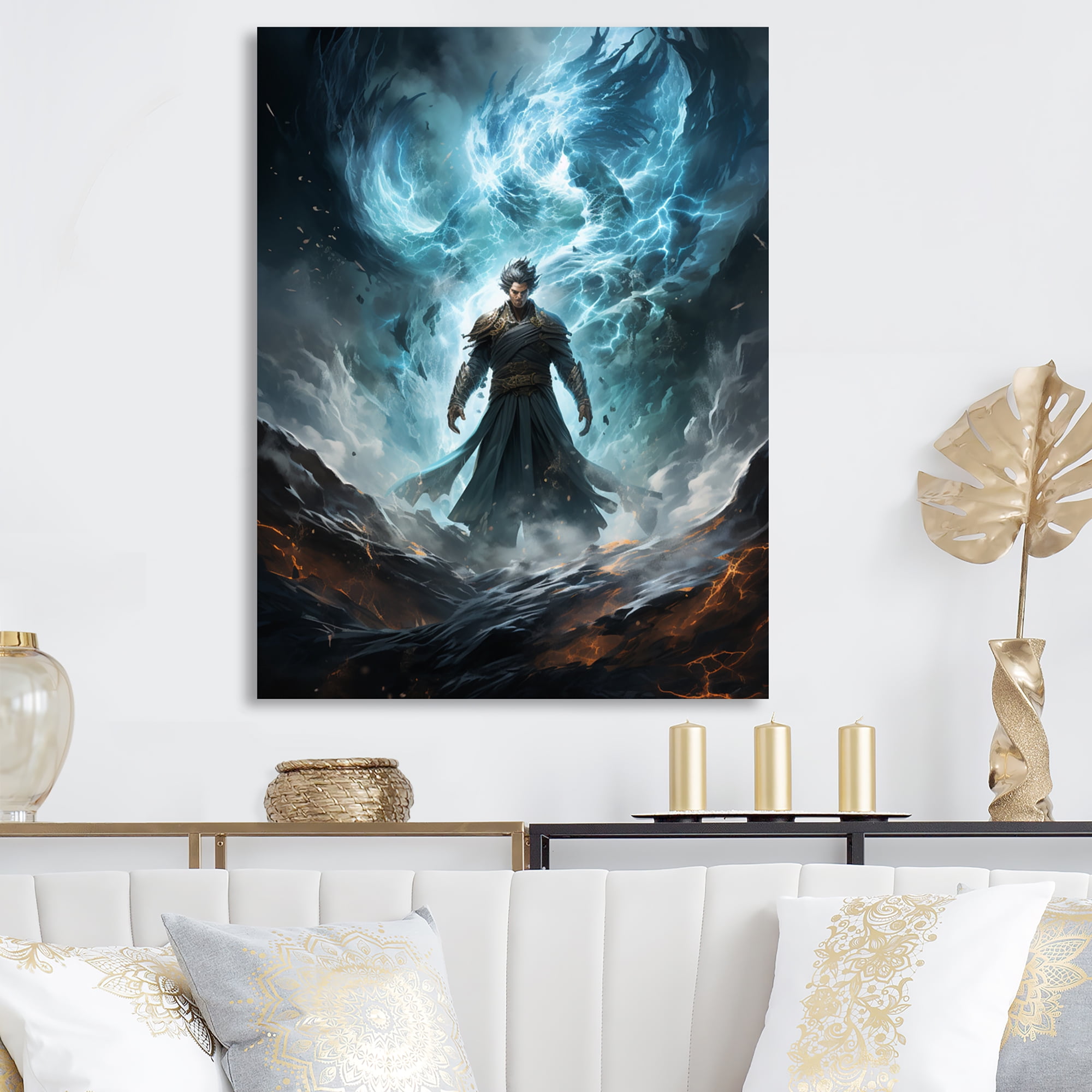 Designart "Superhero with Great Power IV" Superheros Metal Art Print ...
