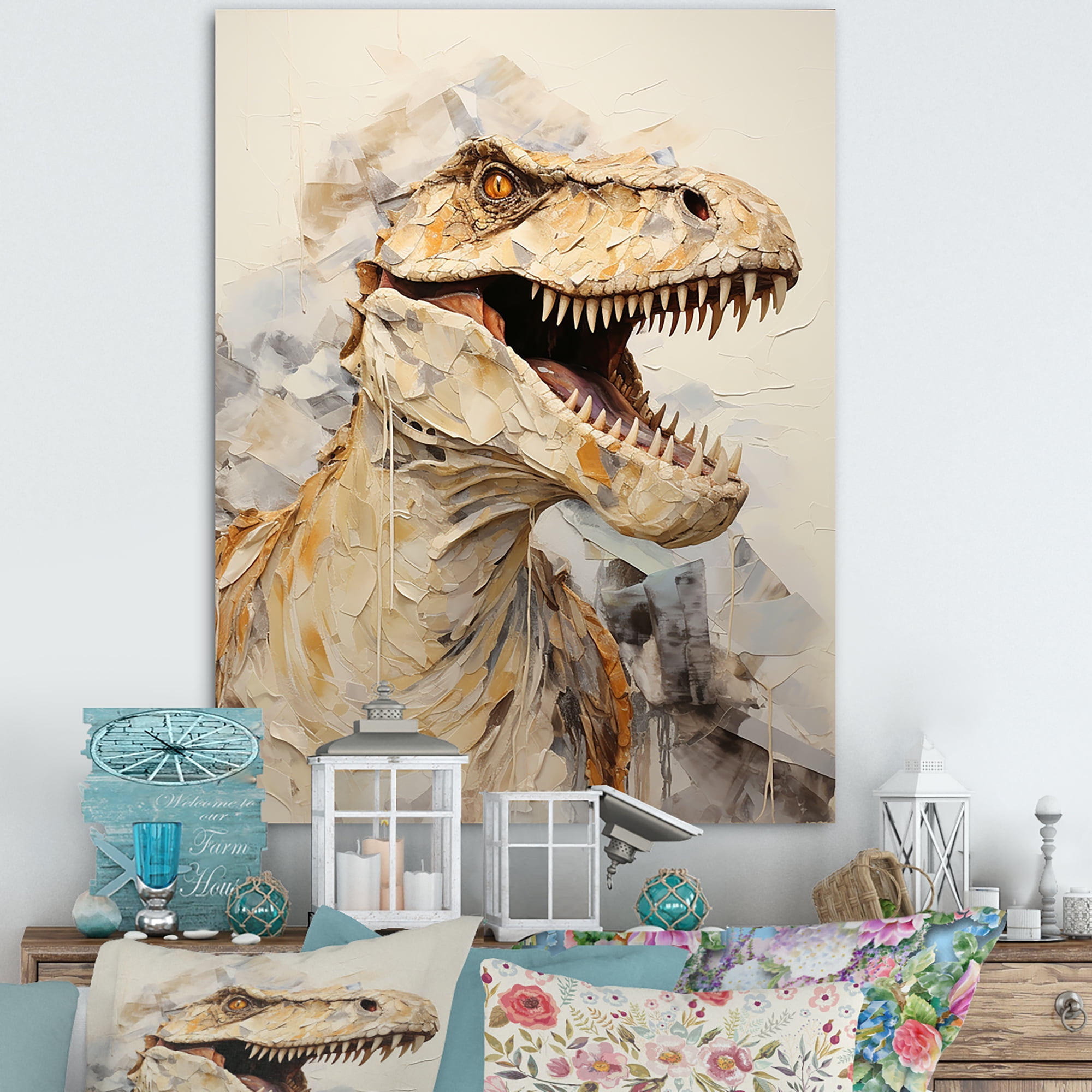 Designart "Supreme Tyrannosaurus Rex I" Dinosaur Canvas Art Print - Walmart.com