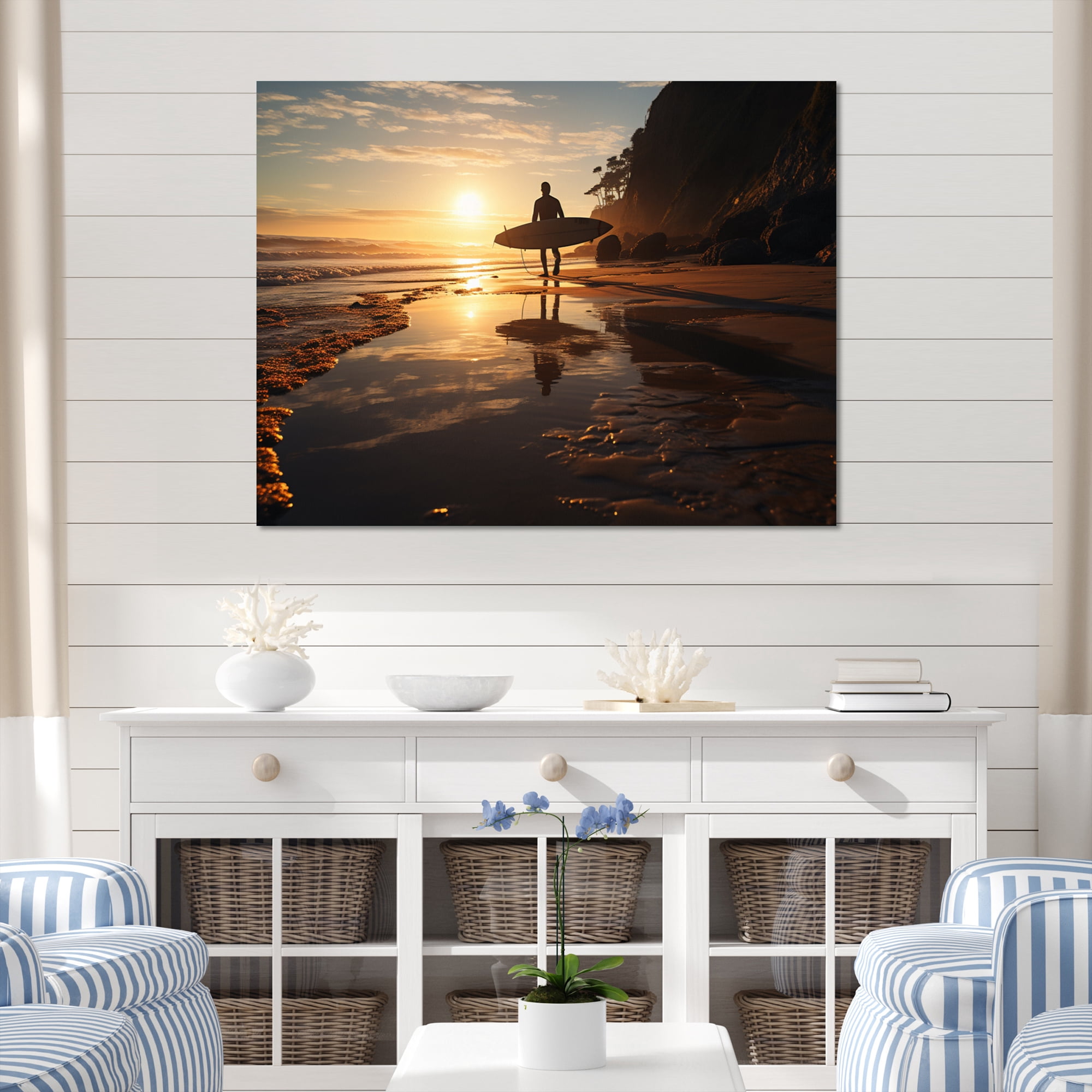 Designart "Surfers Paradise Beach Photo II" Nautical & Beach Wall Decor ...