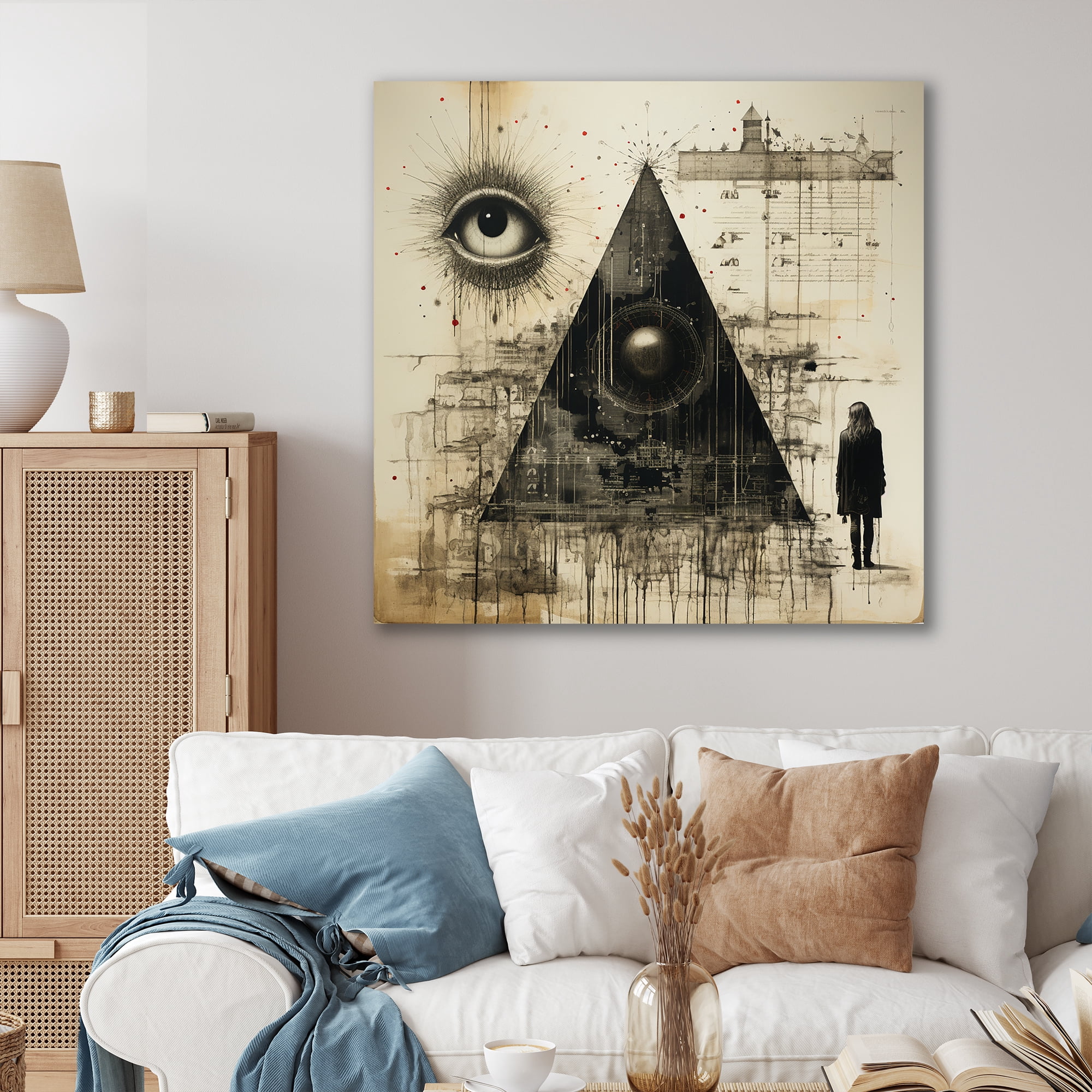 Designart "Surreal Collage of an Enchanted Witch II" Landscapes Wall ...