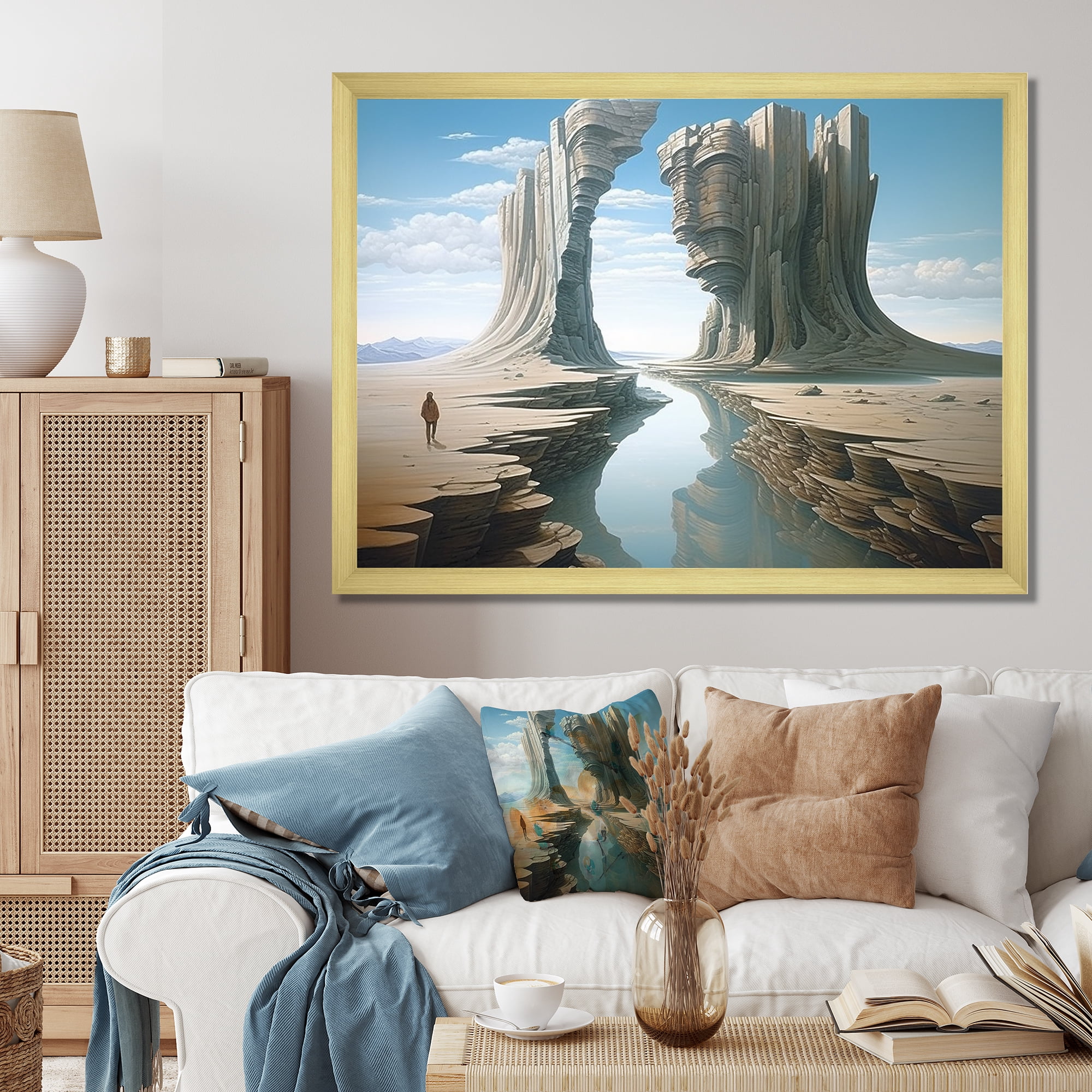 Designart "Surreal Marvel Landscape Wonders I" Landscapes Framed Wall ...