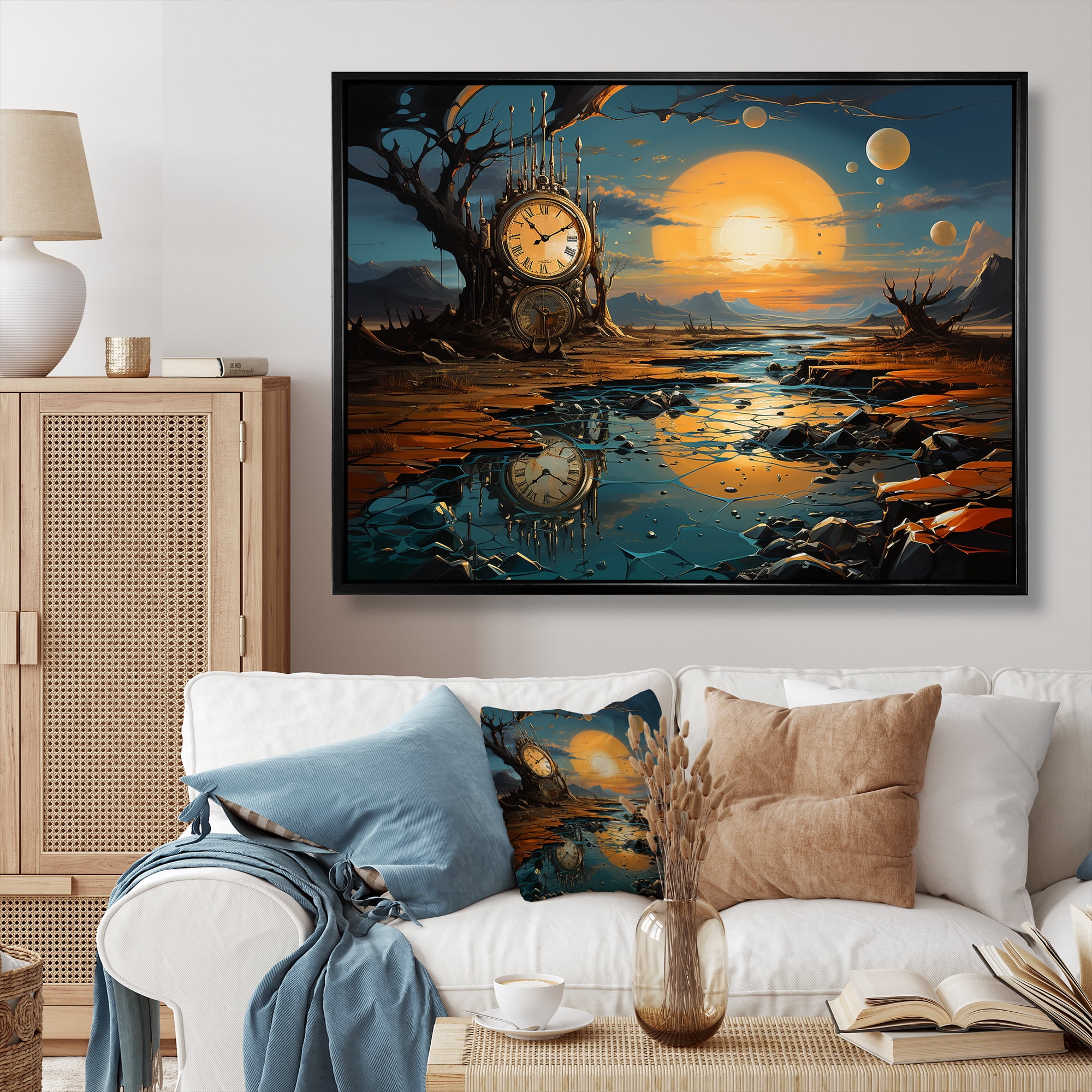 Designart "Surreal Persistence Dali's Art IV" Landscapes Framed Wall ...