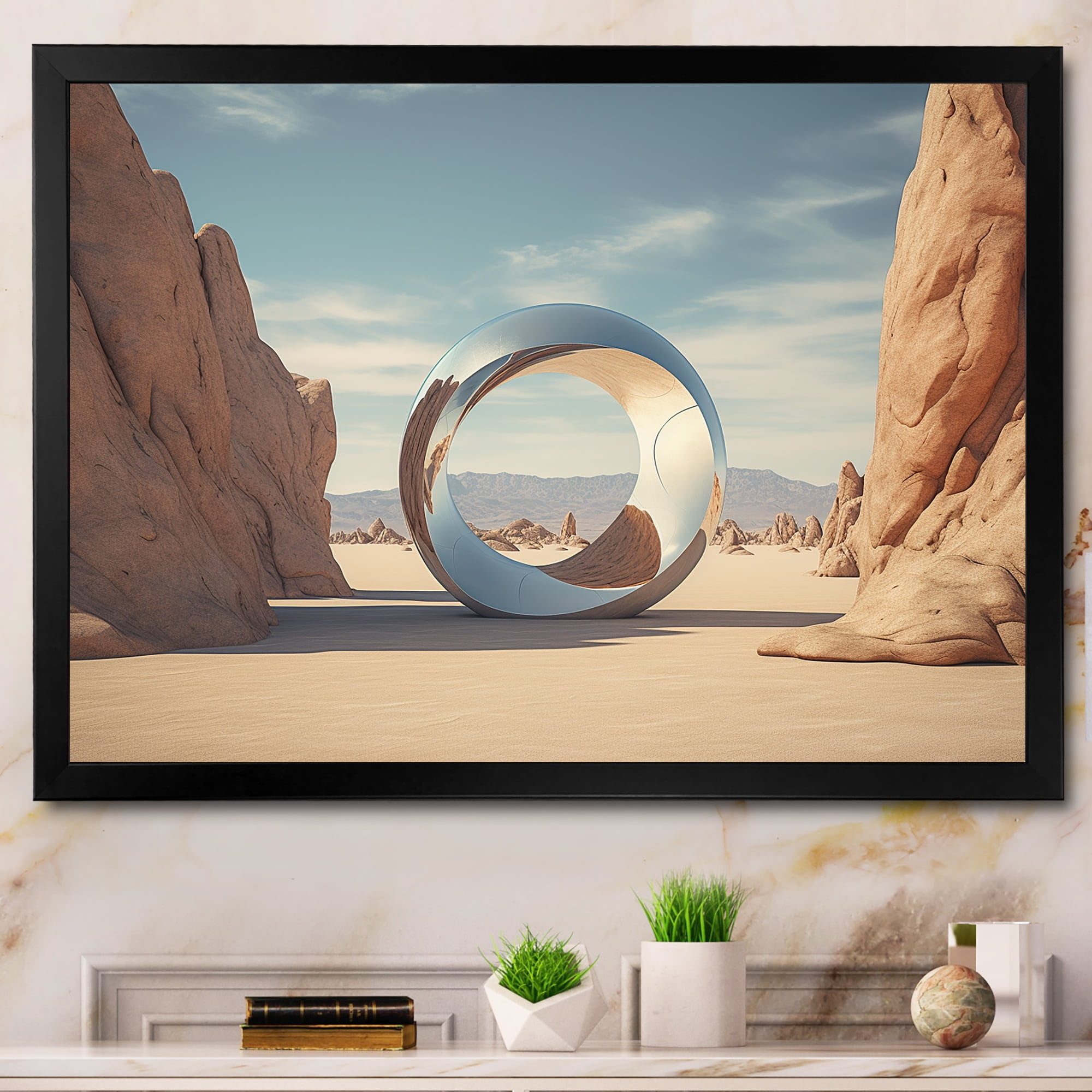 Designart "Surreal Portal Gateway to the Unknown I" Landscapes Framed ...