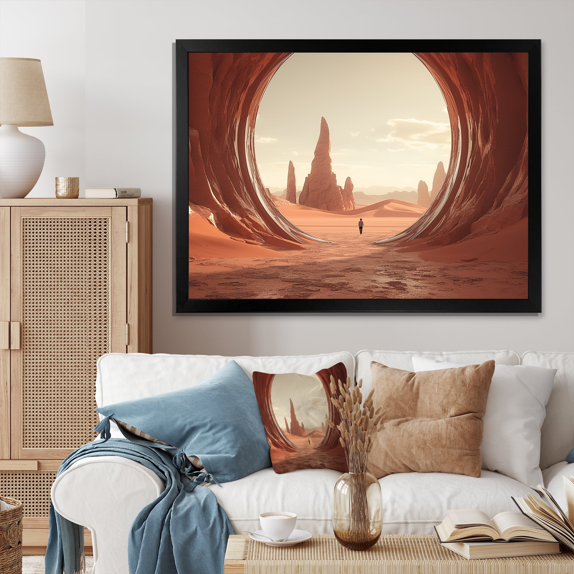 Designart "Surreal Portal Gateway to the Unknown II" Landscapes Framed ...