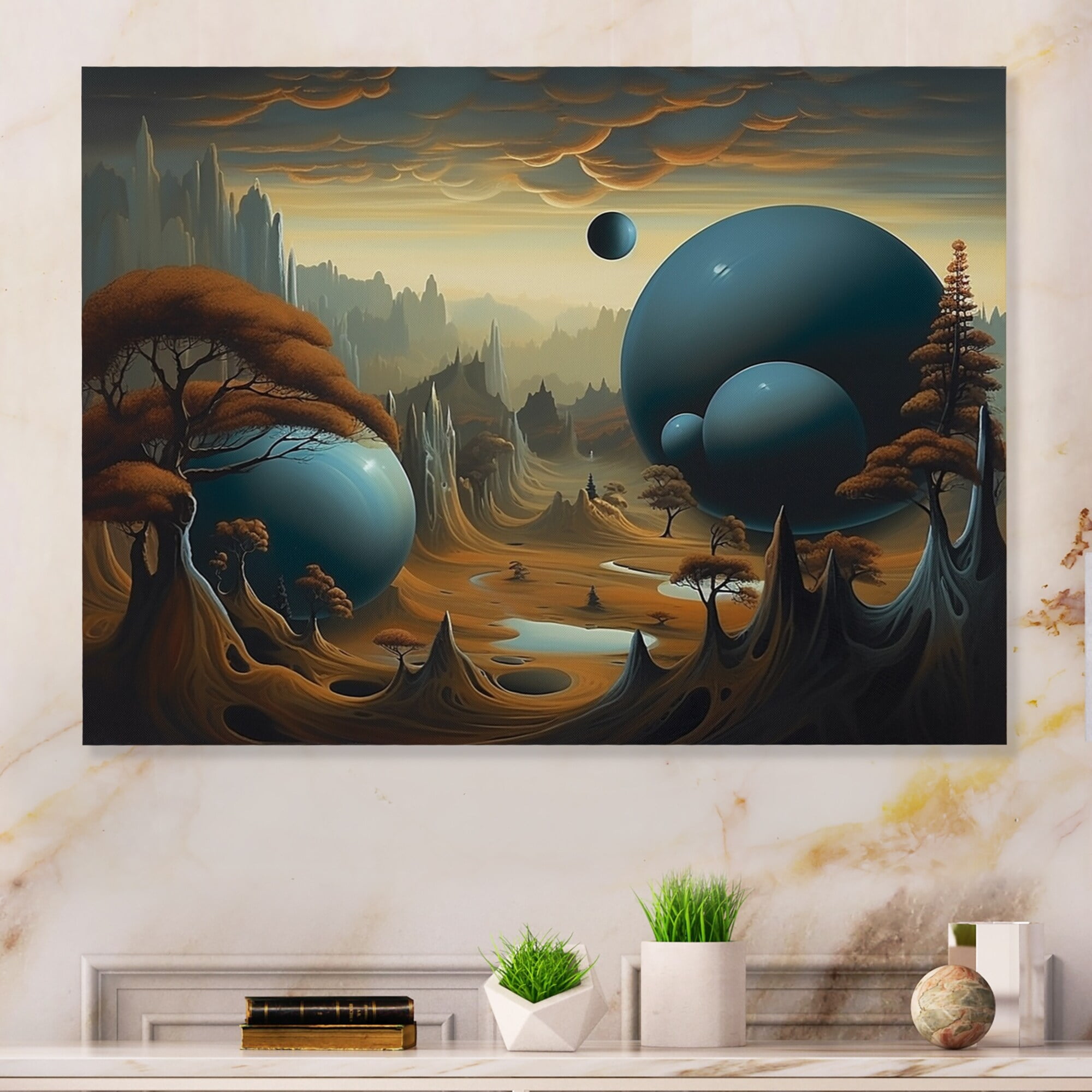 Designart "Surreal Scenery V" Surrealism landscape Metal Art Living ...