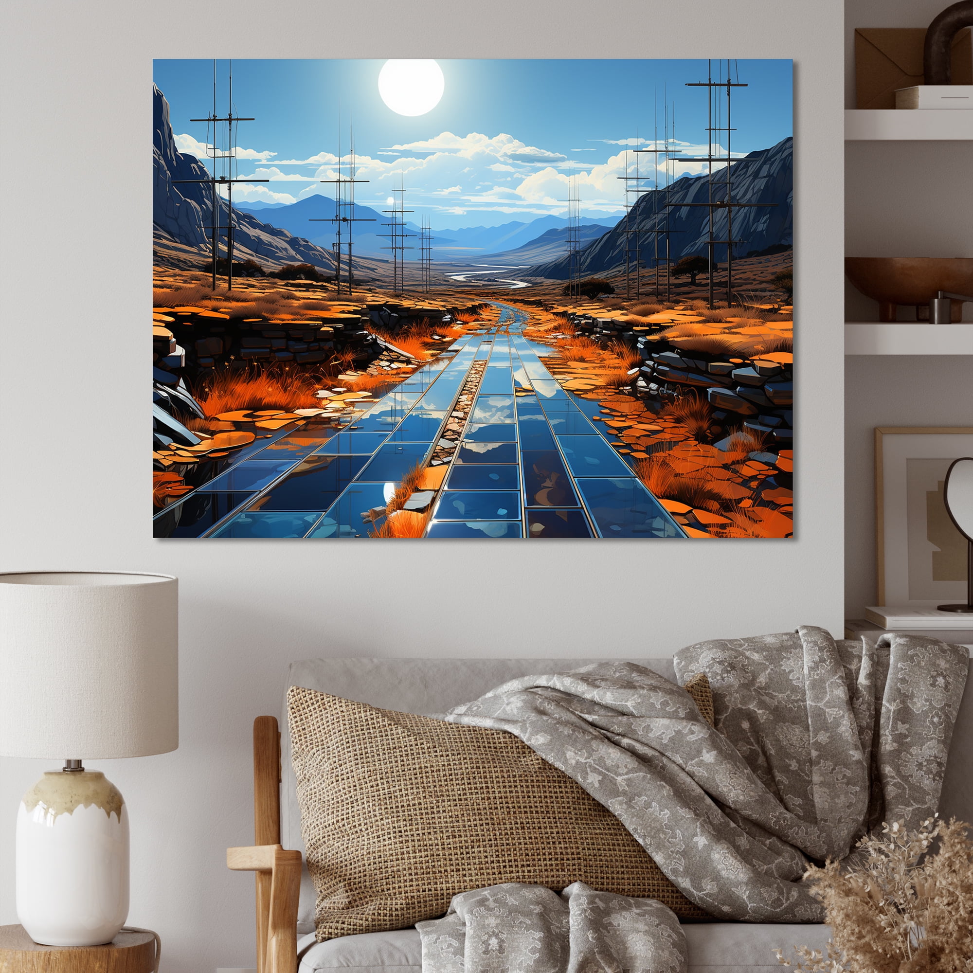 Designart "Sustainable Geometry Solar Panels" Architecture Wall Decor ...