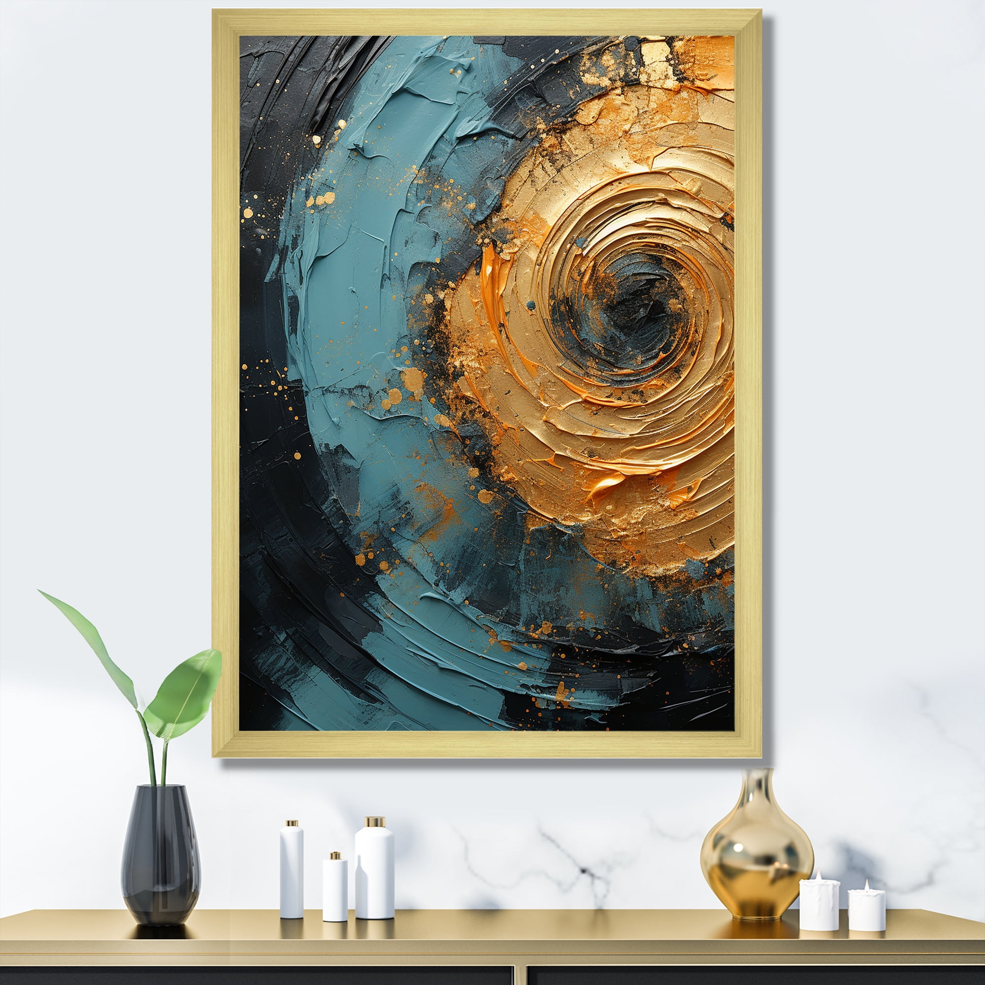 Designart "Swirl Vortex In The Desert Mirage" Abstract Spirals Picture ...