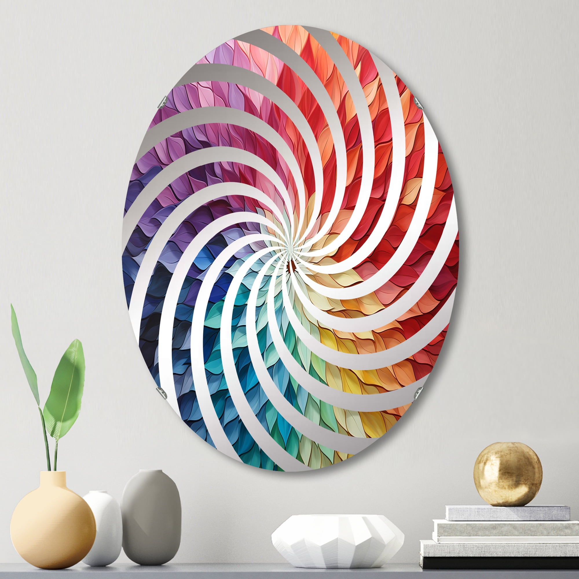 Designart "Symmetrical Illusions in Multicolor Op Art" Op Art Vortex ...