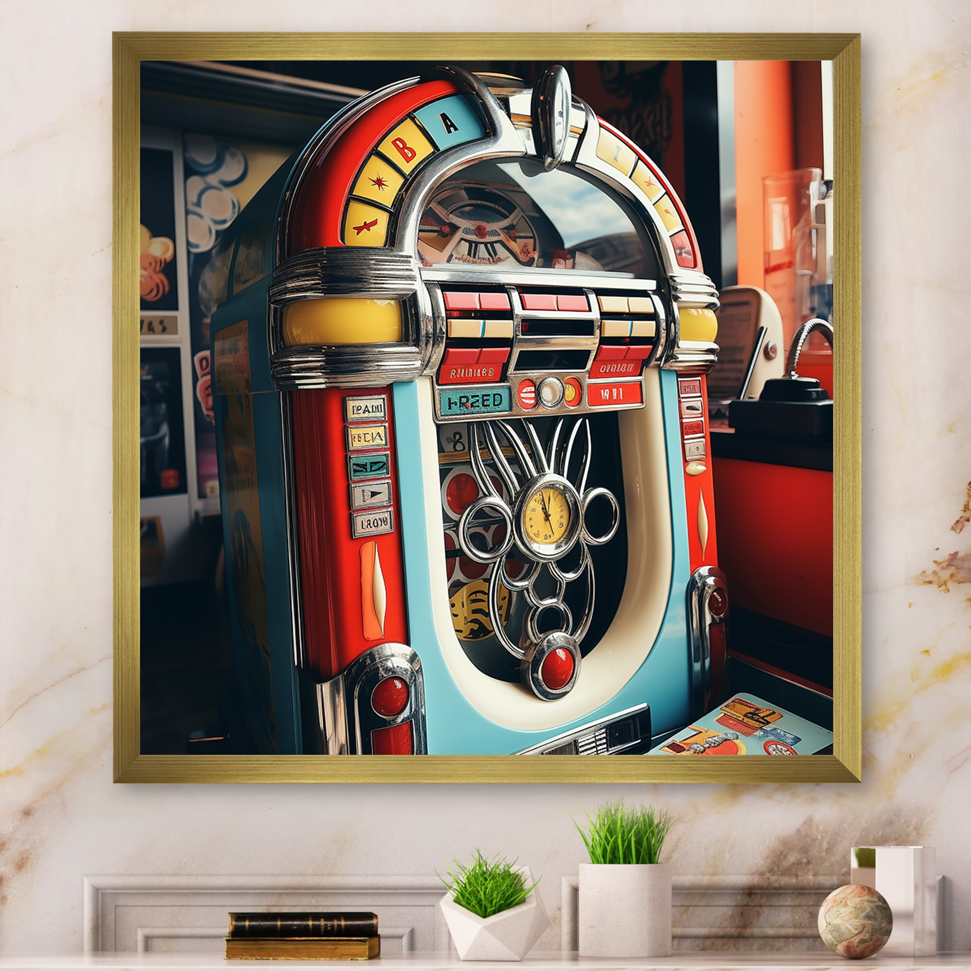 Designart "Symphony of Jukebox Melodies A Blue Soundtrack" Fashion ...