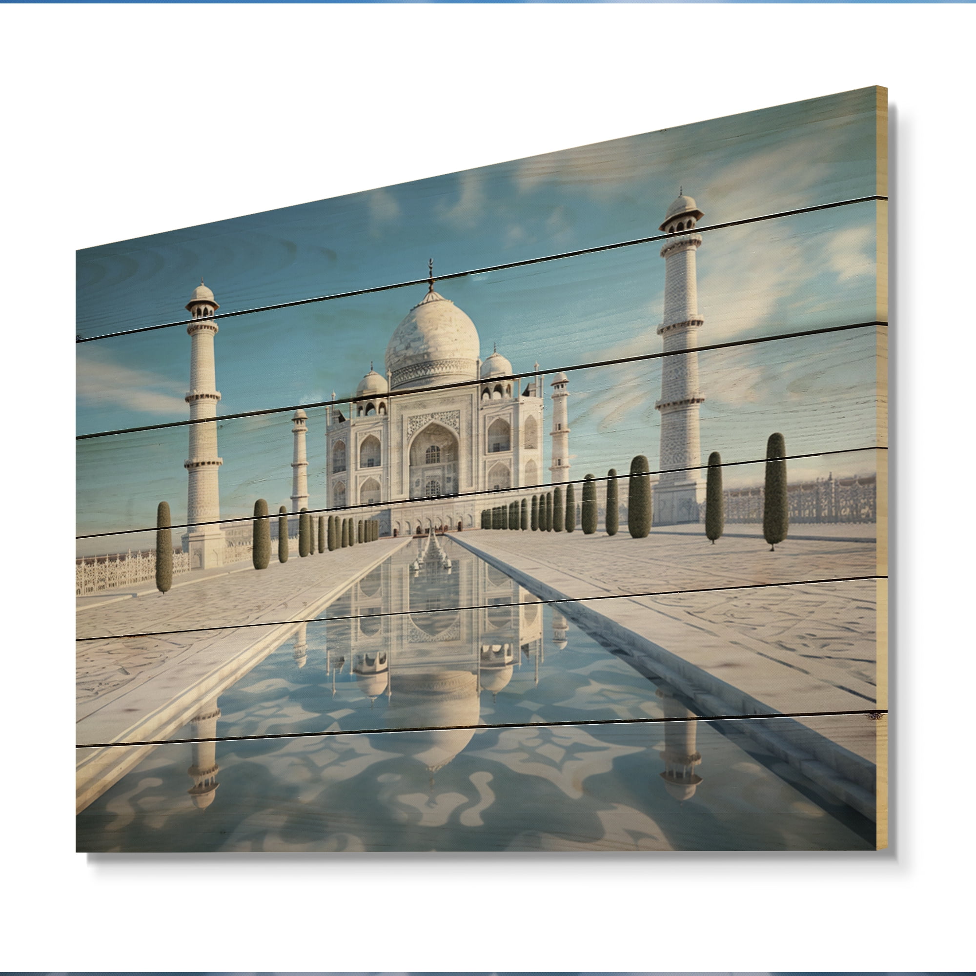 Designart "Taj Mahal Islam wall art II" Islamic Print on Natural Pine ...