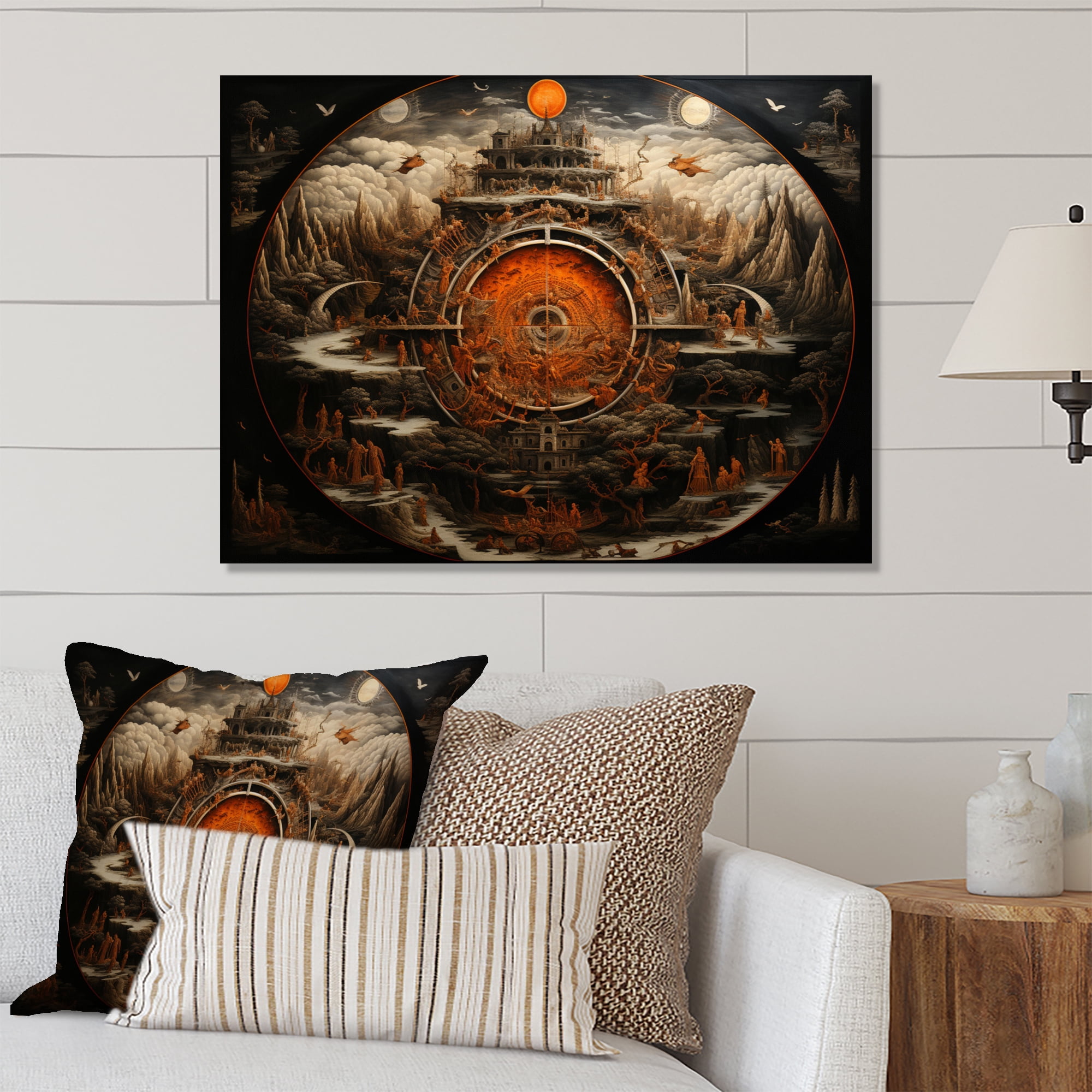 Designart "Tangerine Cream Dharma Cycle Of Existence" Spiritual Metal ...