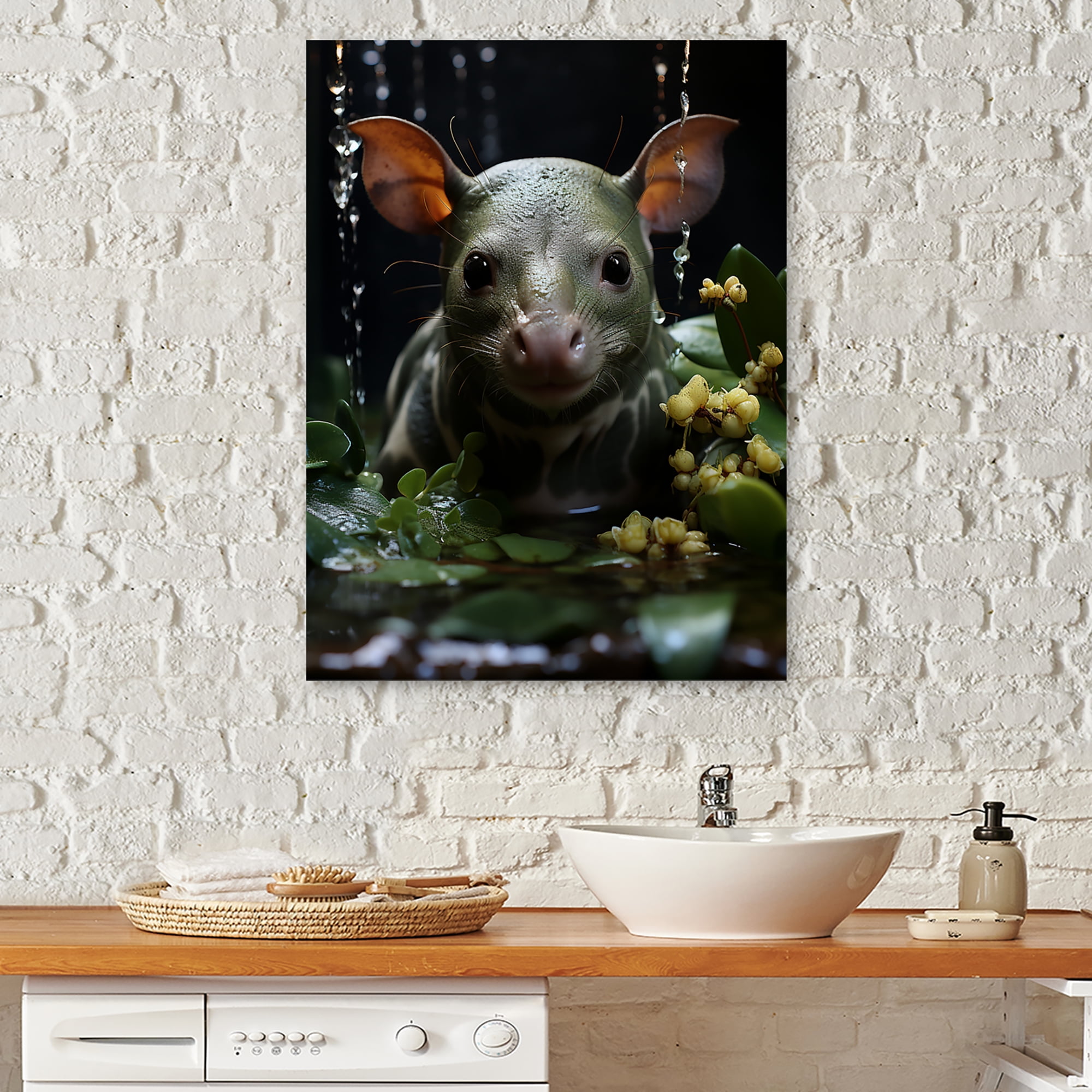 Designart "Tapirs' Equatorial Soak I" Bathroom Wall Art Living Room ...