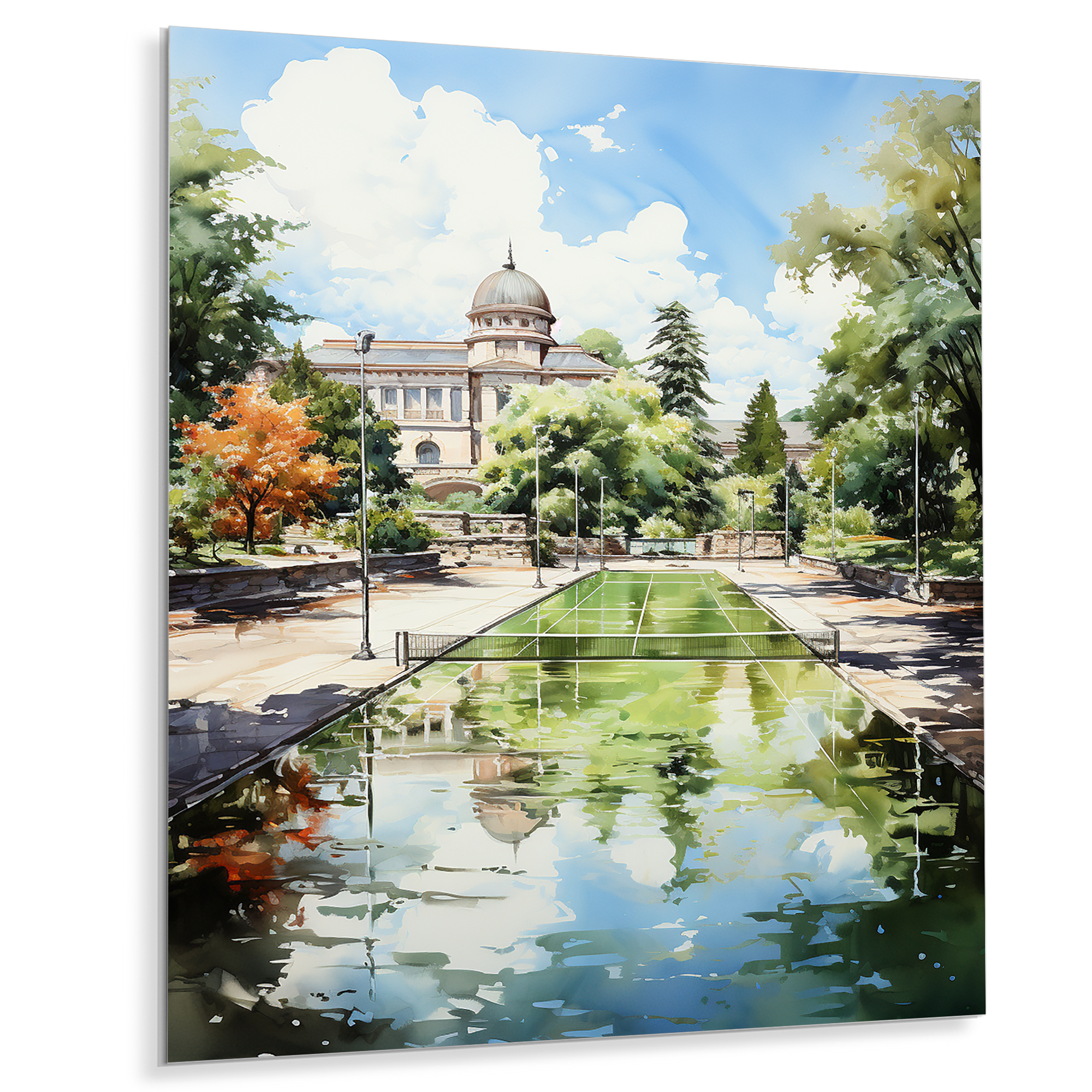 Designart "Tennis Court Country Clubs painting II" Country Clubs Metal ...