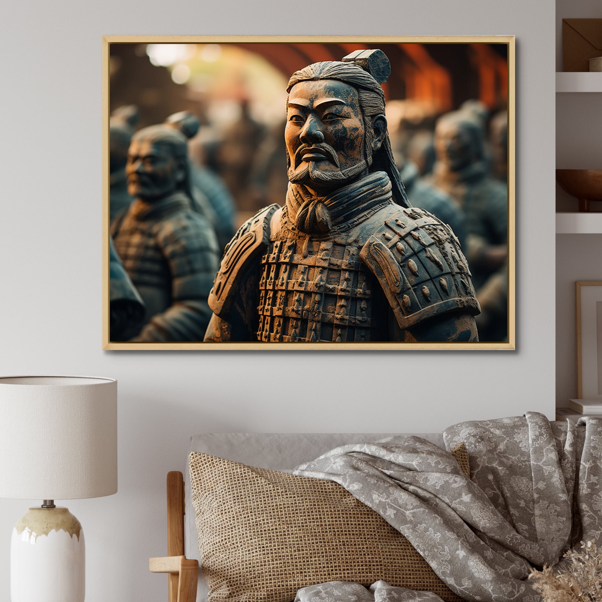 Designart "Terracotta Warriors China Art painting III" Chinese Floater ...