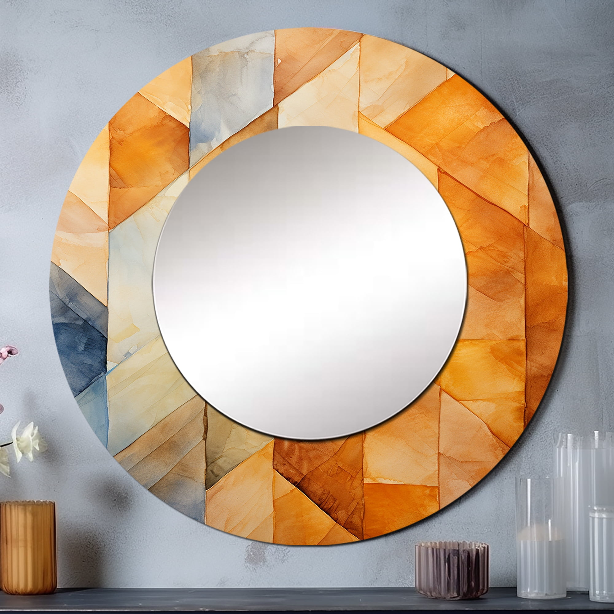 Designart "Tessellation with a Topaz Touch I" Abstract Shapes Rund ...