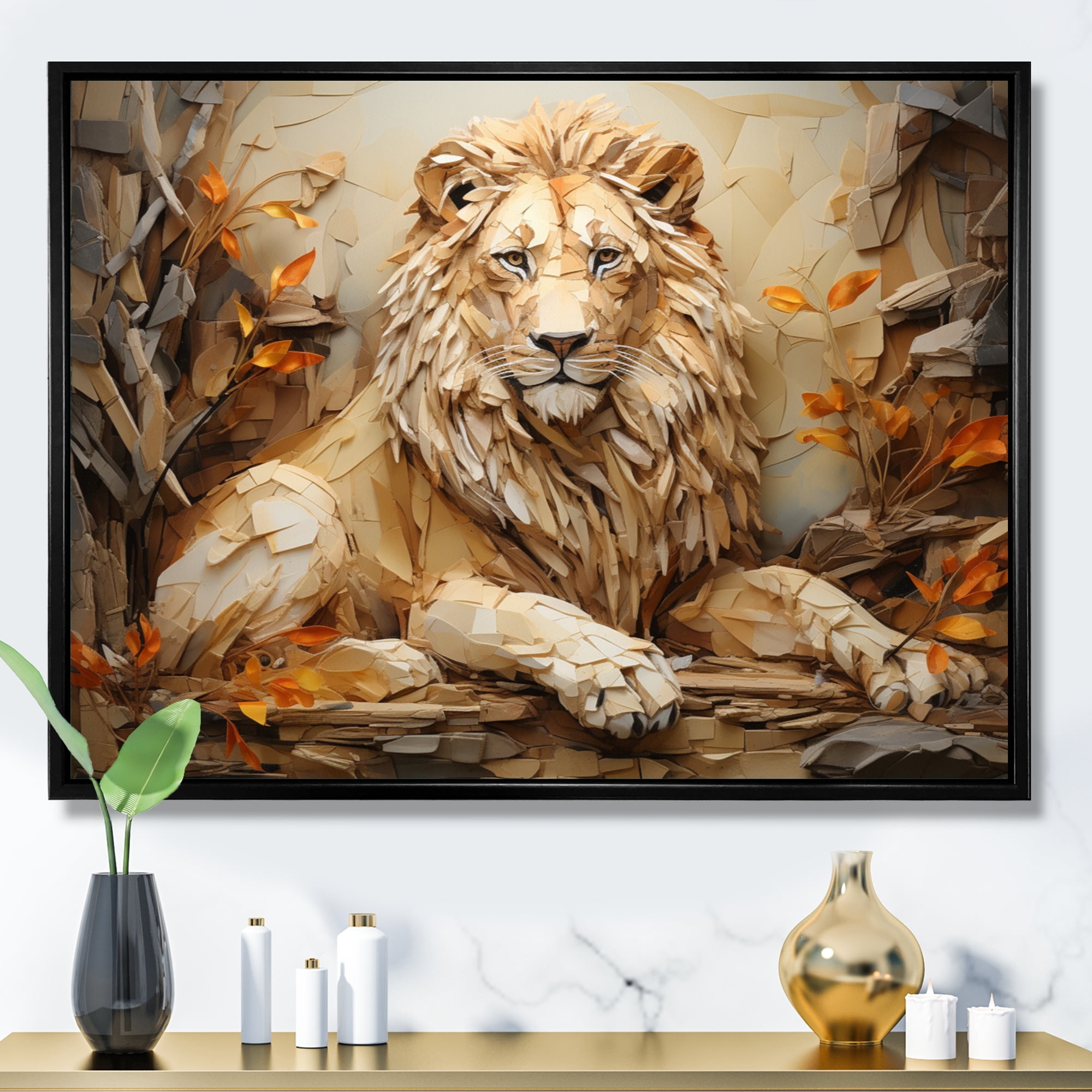 Designart "Texture of the Wild Majestic Lion s Essence II" Animals ...