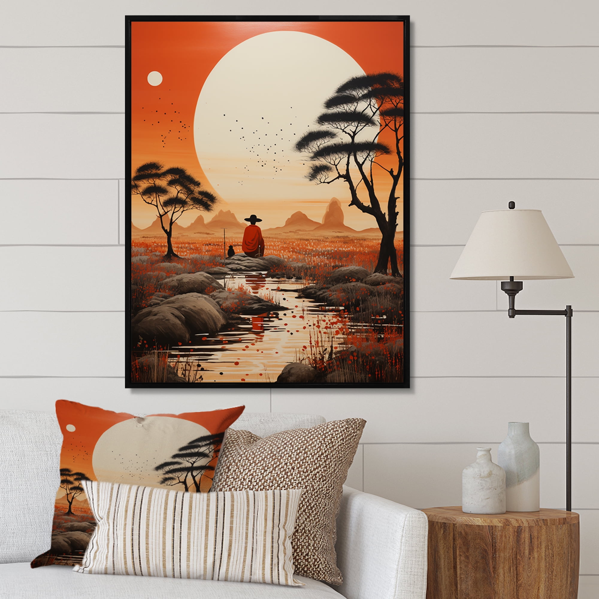 Designart "The Agony Coral Black Art from Mexico I" Portrait Floater ...