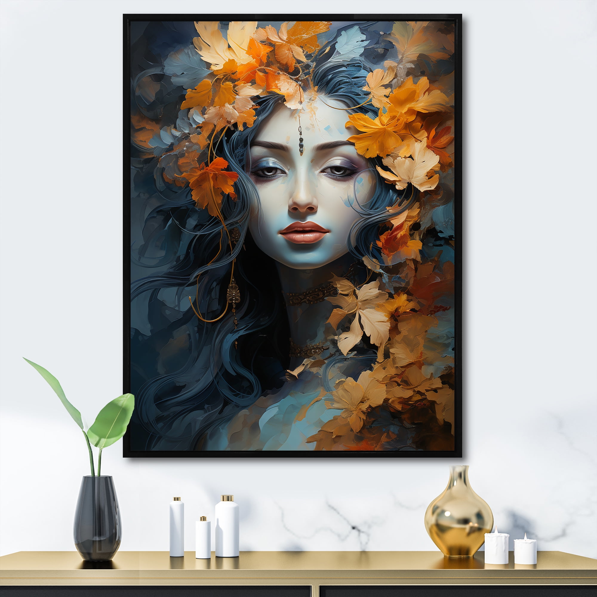 Designart "The Beauty Of A Hindu Flower Goddess" Hinduism Floater ...
