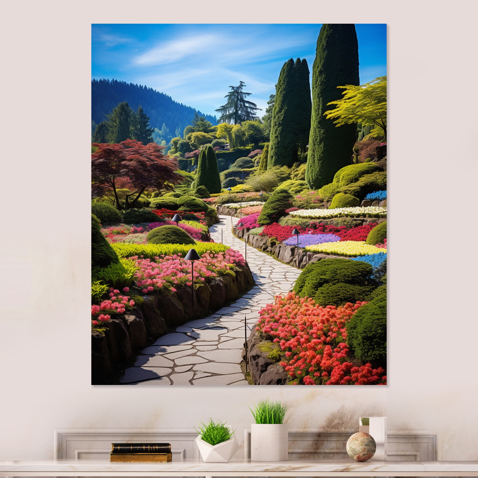Designart "The Beauty of Butchart Gardens in Canada I" Canada Metal ...